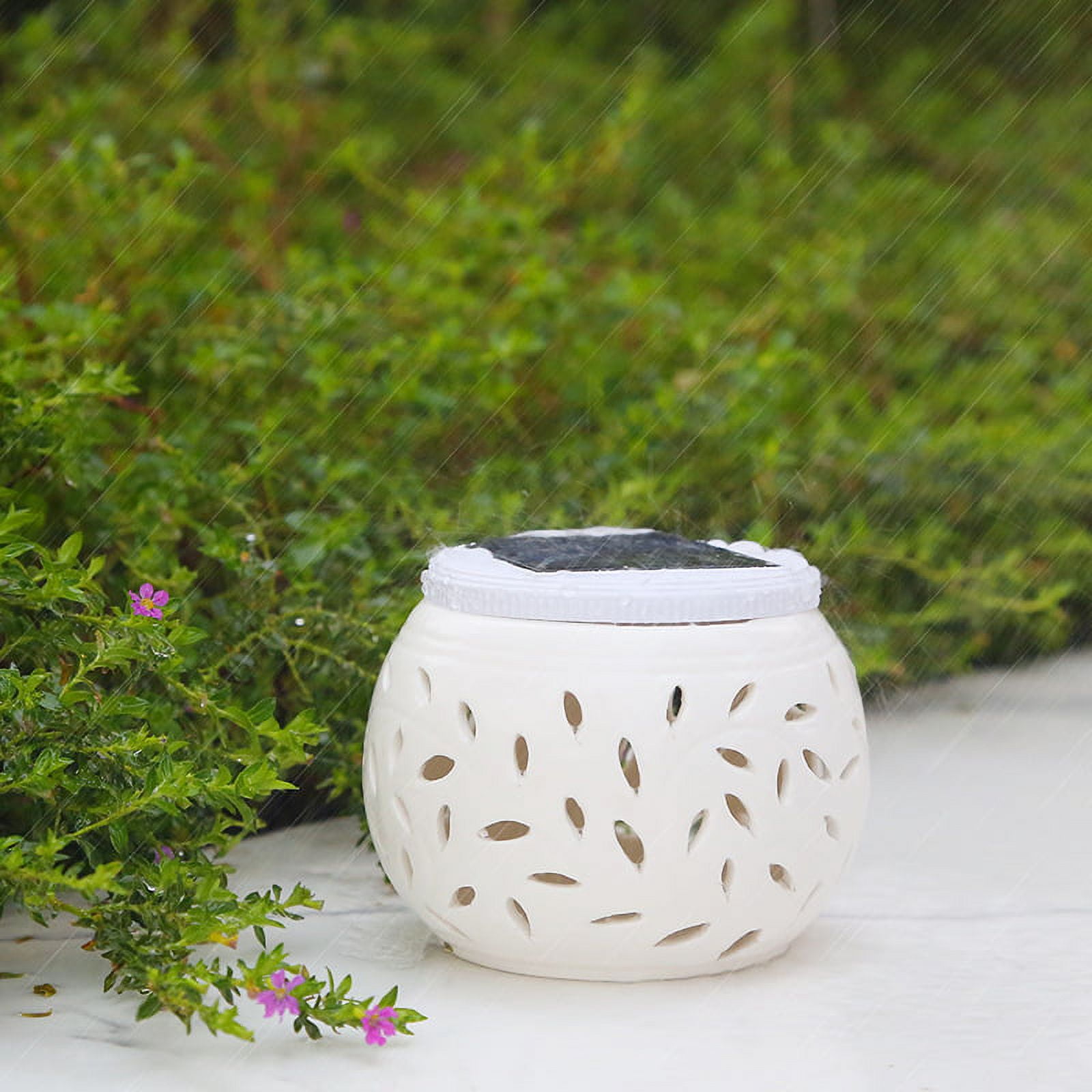 Solar Table Lights Outdoor, Color Changing Solar Table Lights Ceramic ...