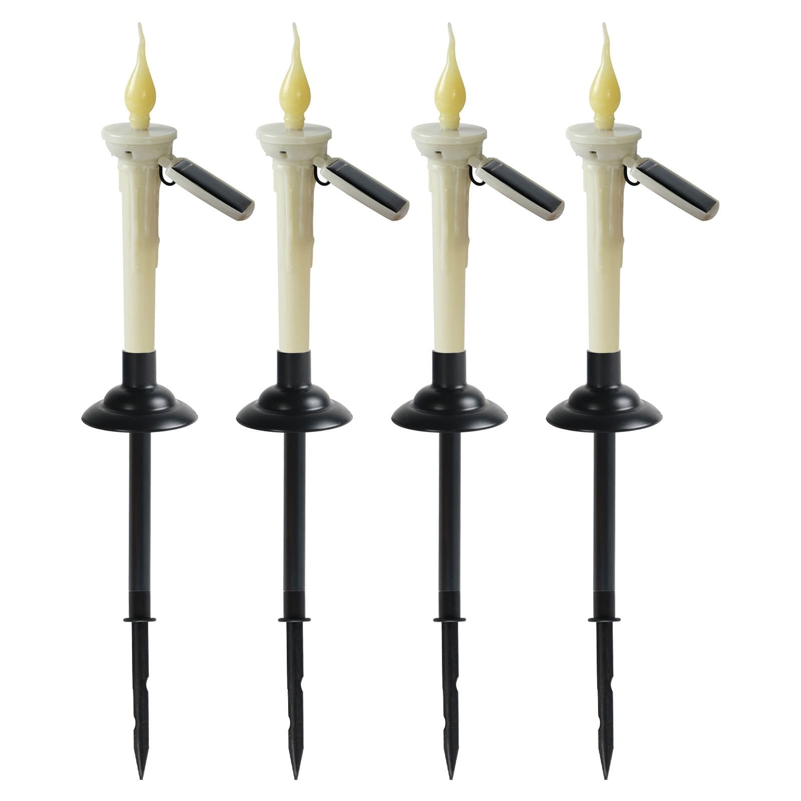 Solar Taper Candles Outdoor Waterproof, LED Candlestick with Holders ...