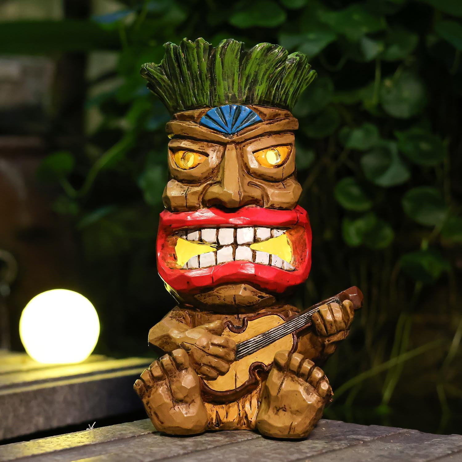 Solar Tiki Statue Outdoor Decor-Garden Guitar Tiki Statues-Tiki Bar ...