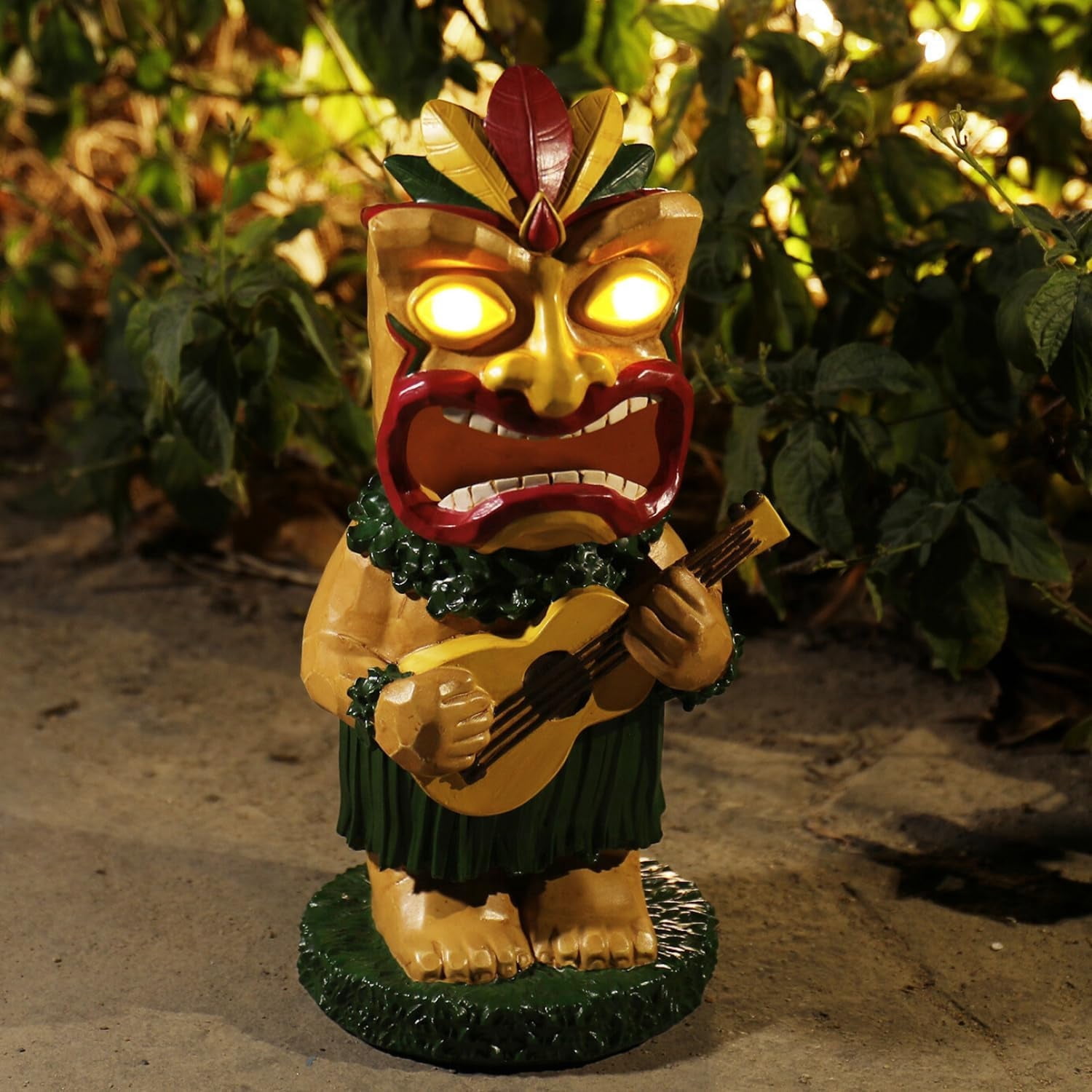Solar Tiki Statue, Tiki Bar Decor, Outdoor Tiki Decor, Solar Garden ...