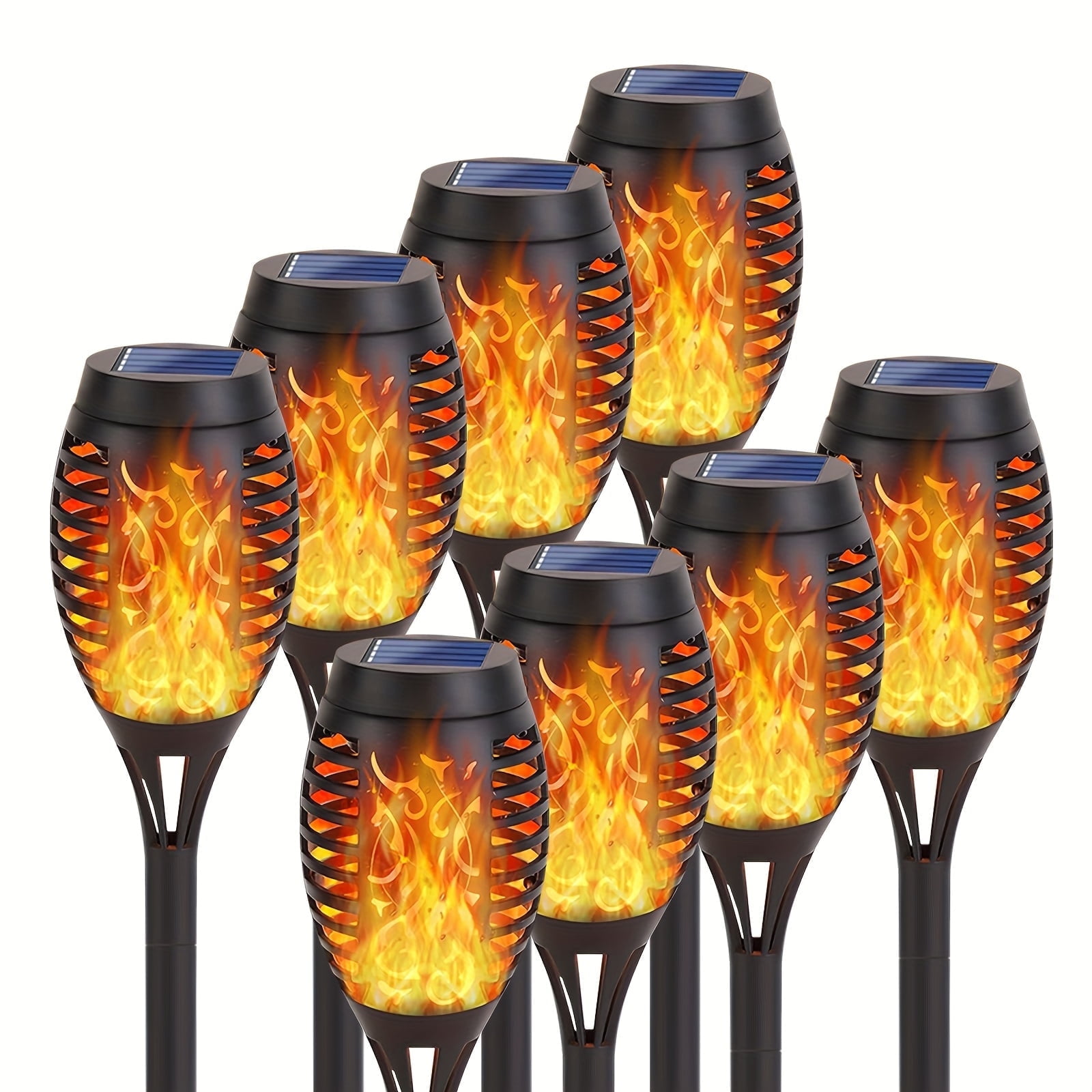 Solar Torch Light with Flickering Flame, 8 Pack Solar Lights Outdoor ...