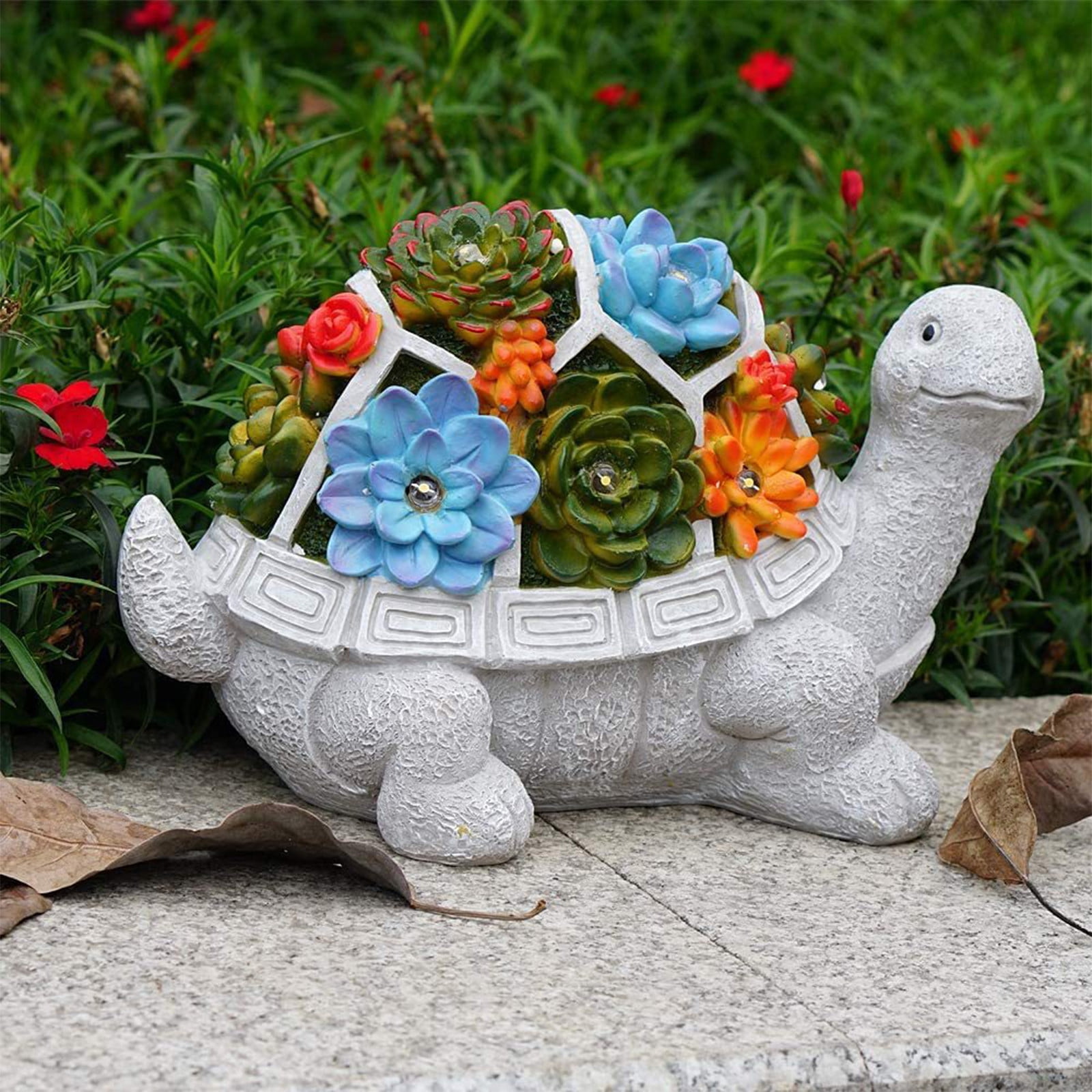 Solar Turtle Lights, Garden Statues Turtle Figurine with LED Lights ...