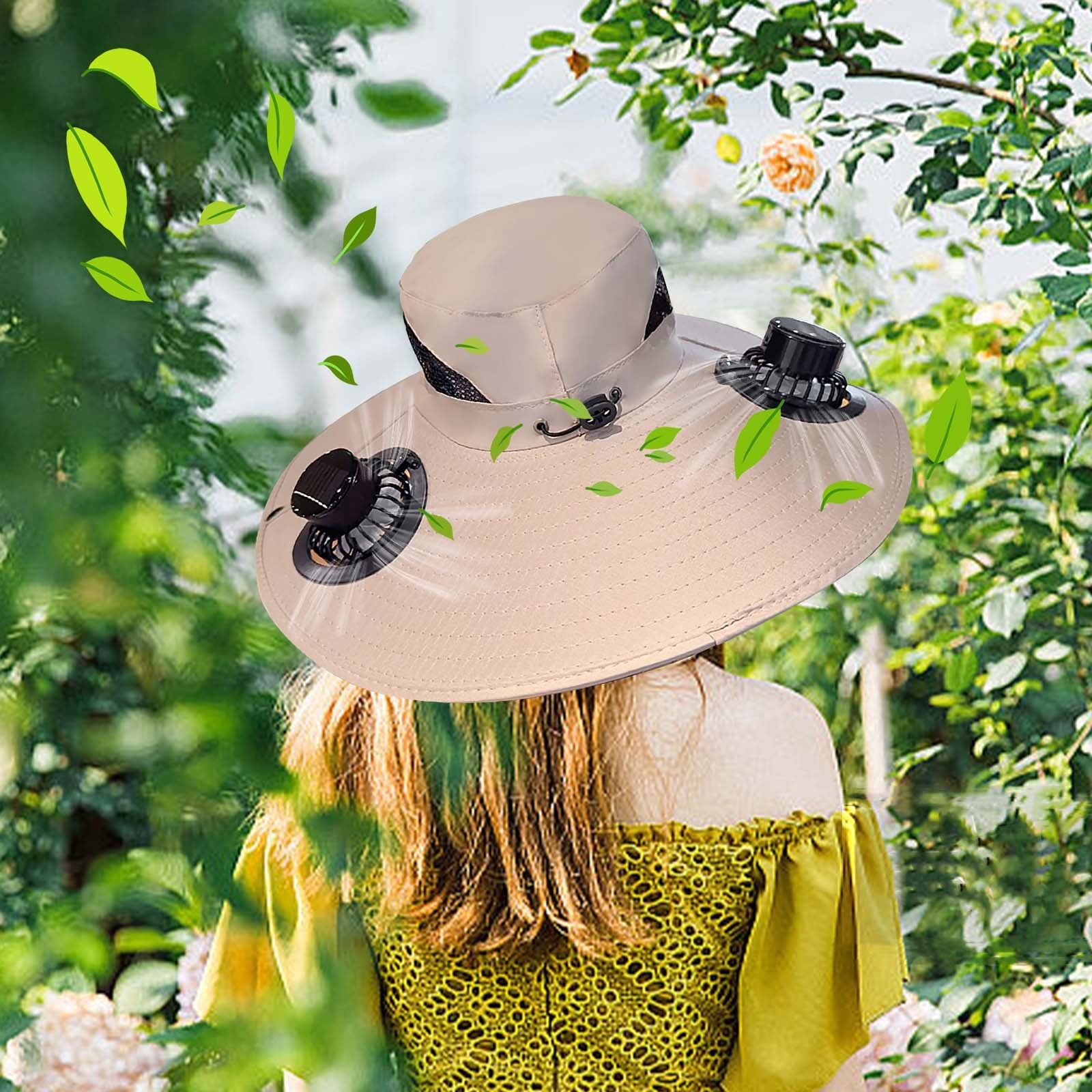 Solar/USB Rechargeable Cooling Hat for Men – Outdoor UV Sun Protection ...