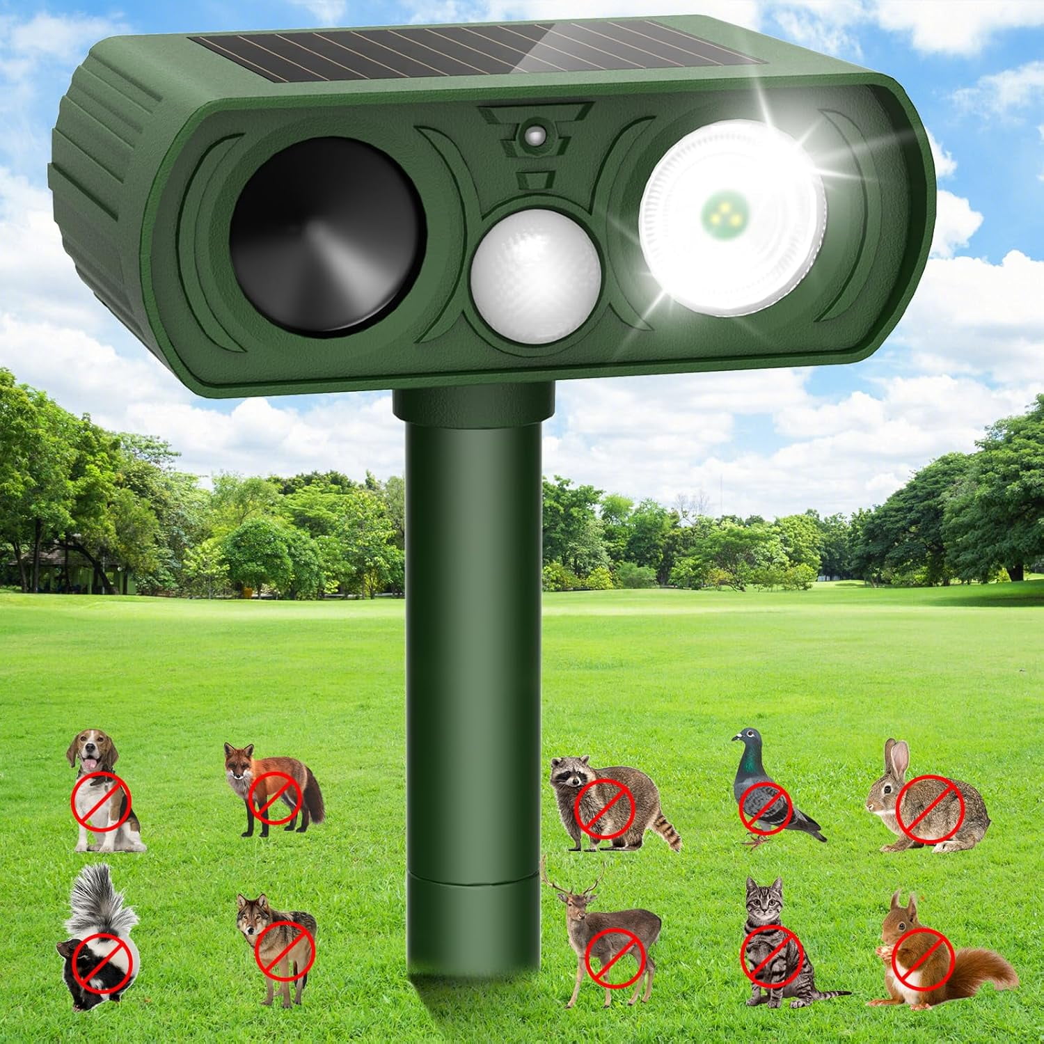 Solar Ultrasonic Animal Repellent, Deer Repellent Devices with Motion ...