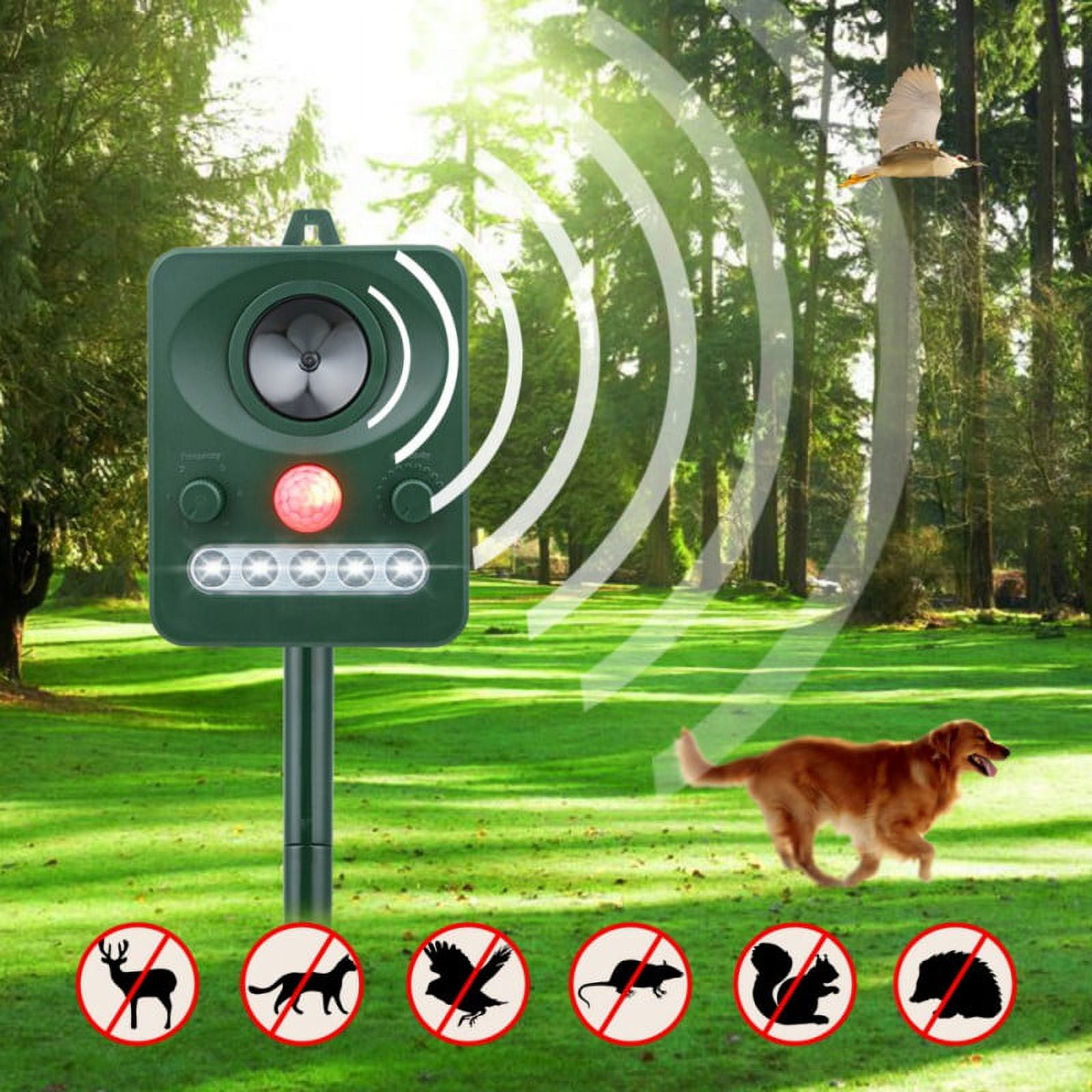 Solar Ultrasonic Animal Repellent Humane Outdoor Dog Cat Bird Animal ...