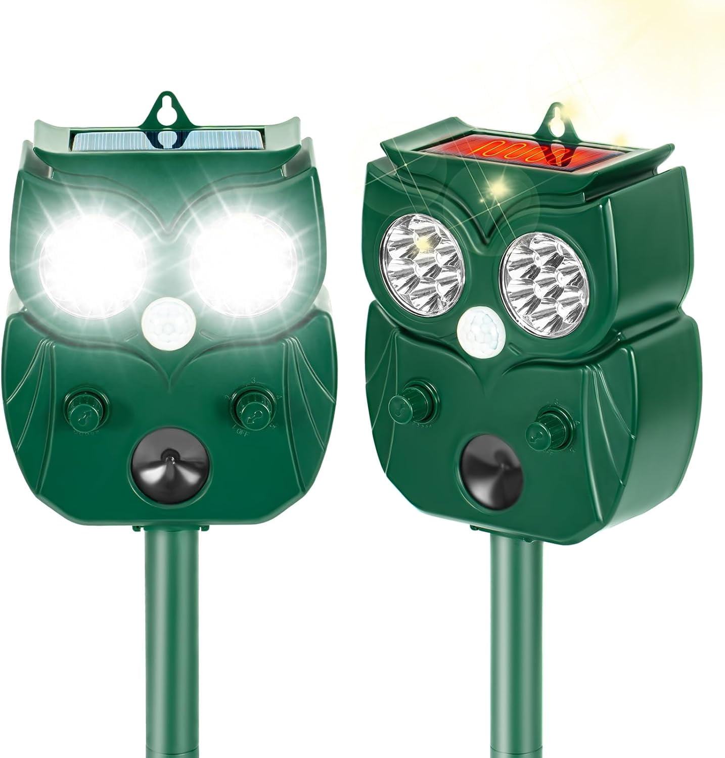 Solar Ultrasonic Animal Repellent Outdoor, 2Pack Waterproof Deer ...