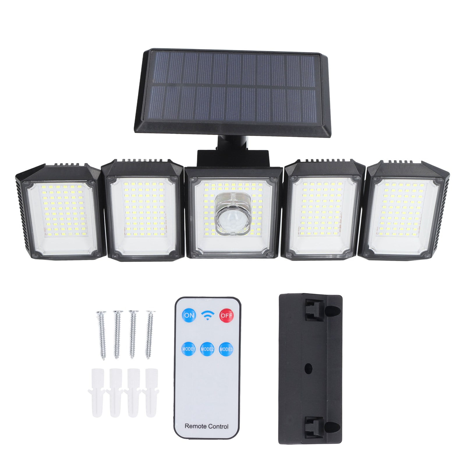 Solar Wall Lamp Motion Sensor 3 Modes 5 Rotatable Heads Waterproof ...
