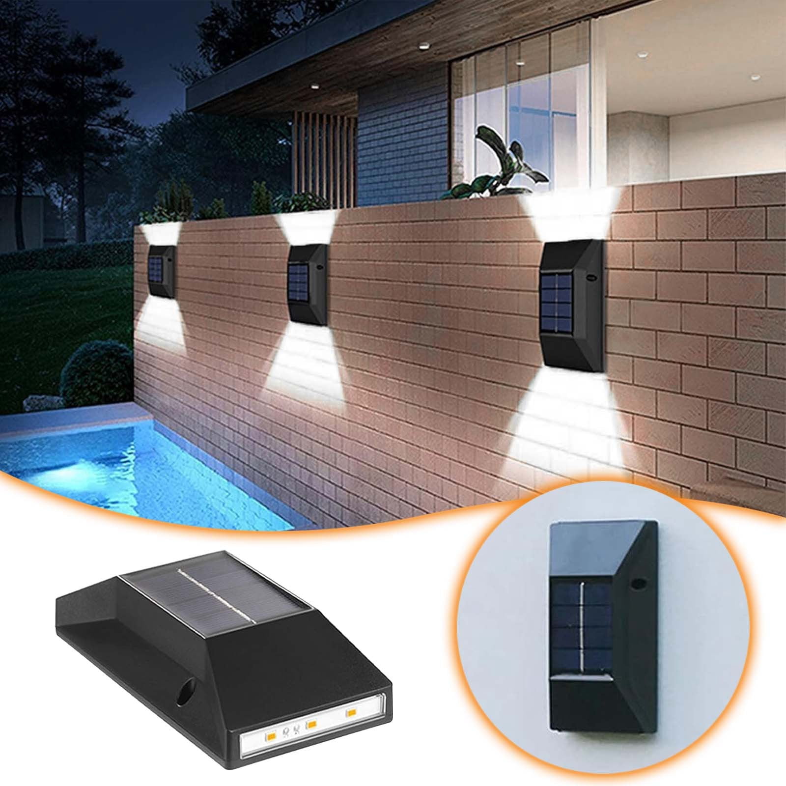 Solar Wall Lamps Solar Fence Lights for Home Garden Porch, Up and Down ...