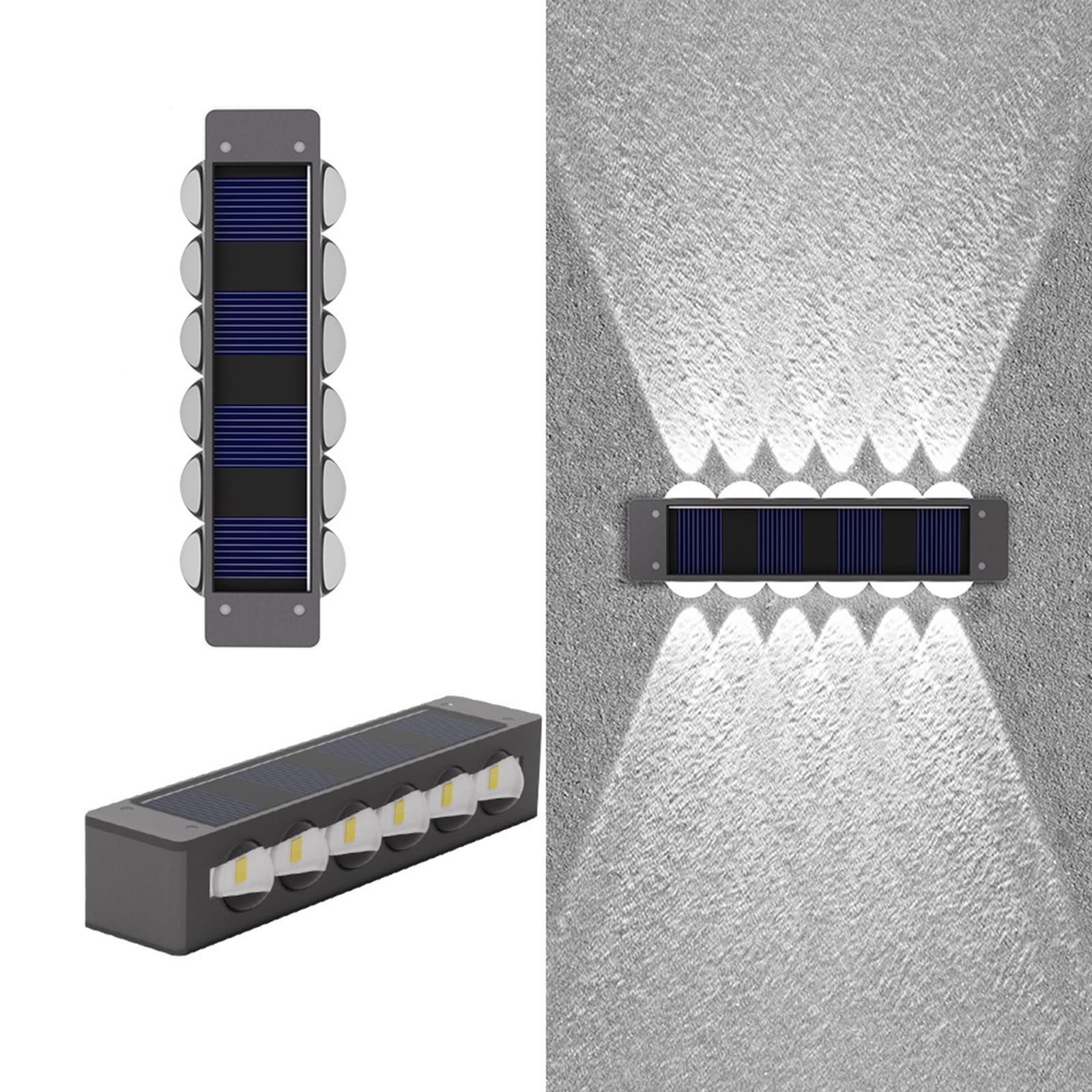 Solar Wall Lights (4-Pack) – 12 LED Outdoor Waterproof Sconces, Auto ...