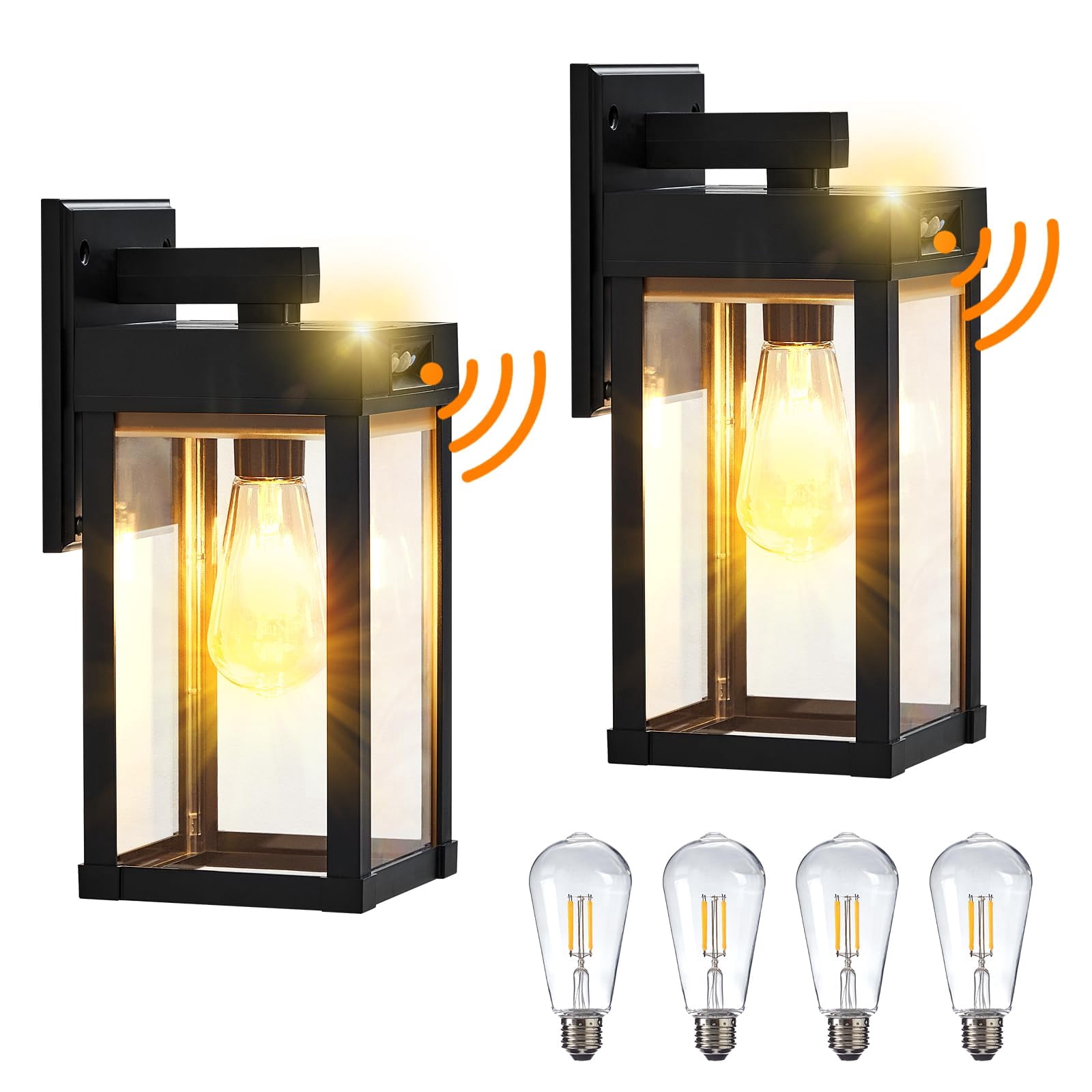 Solar Wall Lights Outdoor, 2 Pack Solar Porch Lights Outdoor with ...