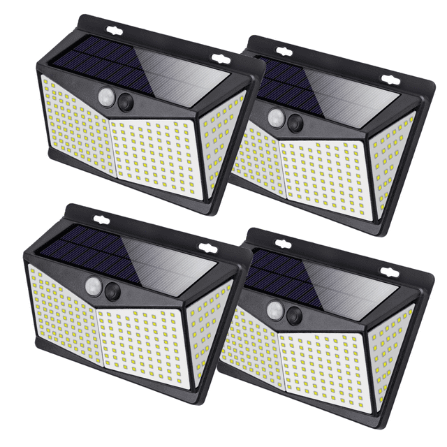 208 LED Solar Wall Lights, Waterproof Motion Sensor for Yard, Garage, Garden, Walkway - Walmart.com