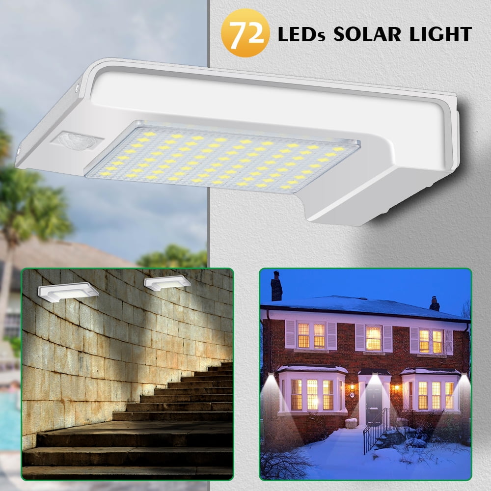Solar Wall Lights Outdoor 70 LEDs Solar Lights with PIR Motion Sensor ...