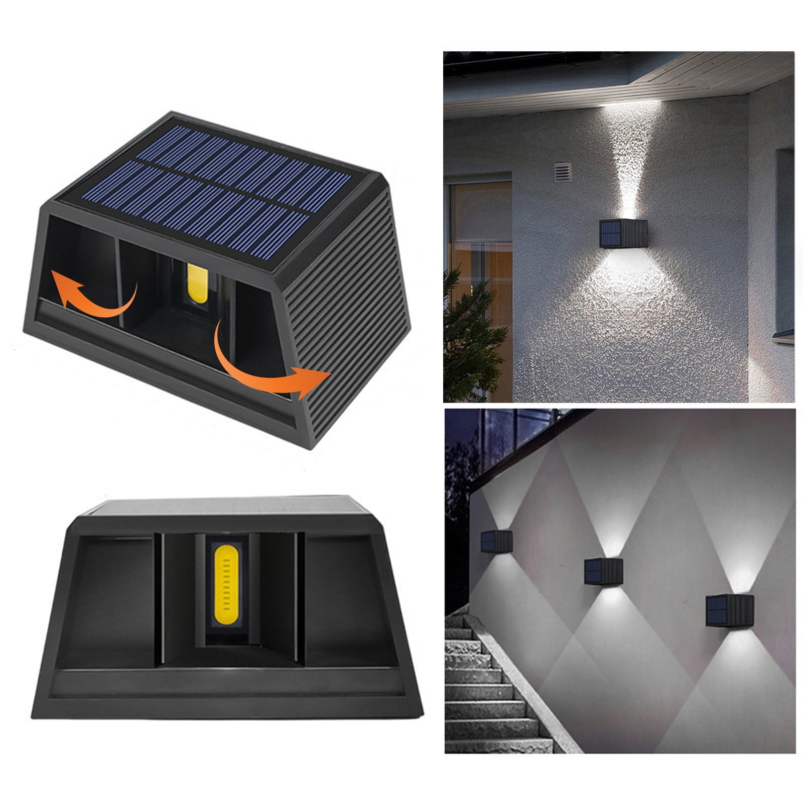 Solar Wall Lights UP Down 1 Pack,Illuminate Outdoor Sunlight Sensor ...