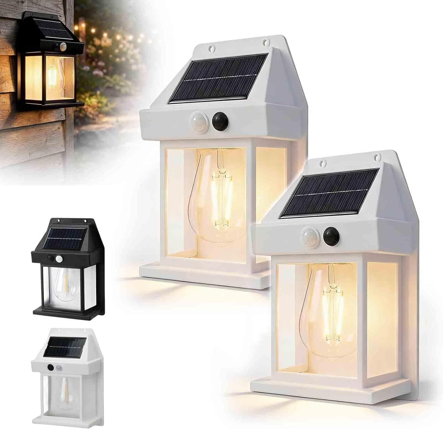 Solar Wall Lights - Vintage Style with Smart Motion Sensor, Dusk To ...