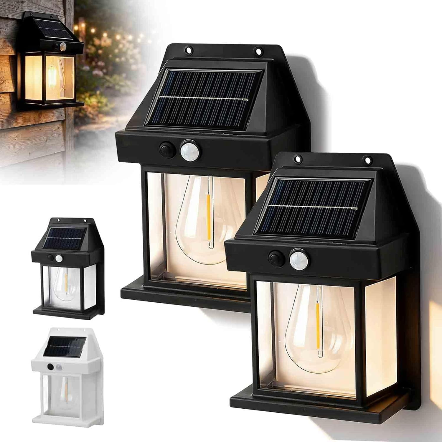 Solar Wall Lights - Vintage Style with Smart Motion Sensor, Dusk To ...