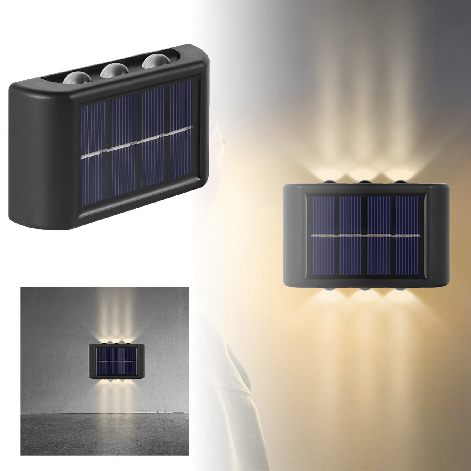 Solar Wall Sconce Lights Outdoor – Up & Down Lighting, IP65 Waterproof ...