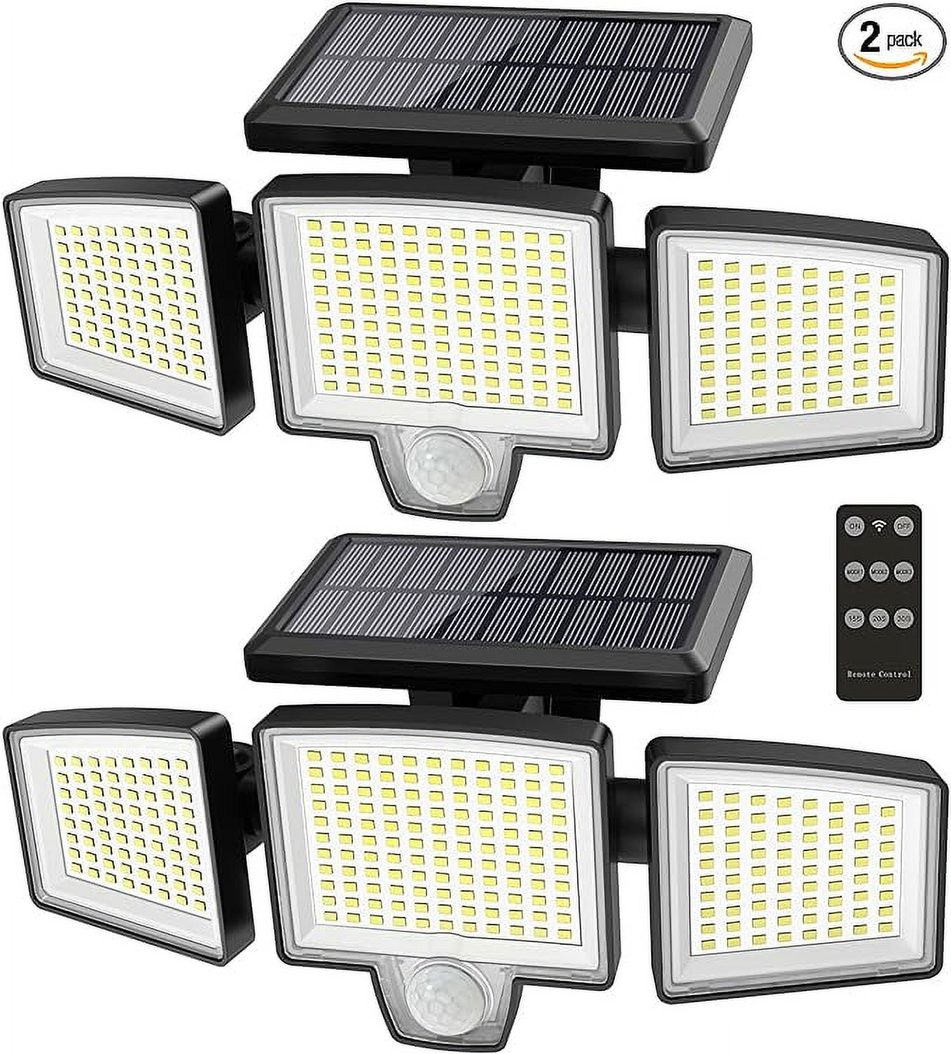 Solar Wall Security Flood Lights, 265 LED 2800LM with Motion Senor ...