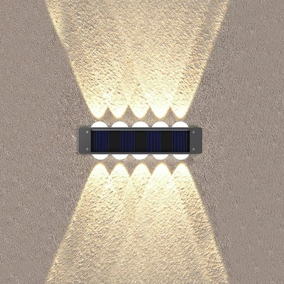 Solar Wall Wash Light Set, 4 Pack Up Down Illumination Outdoor Sconce ...