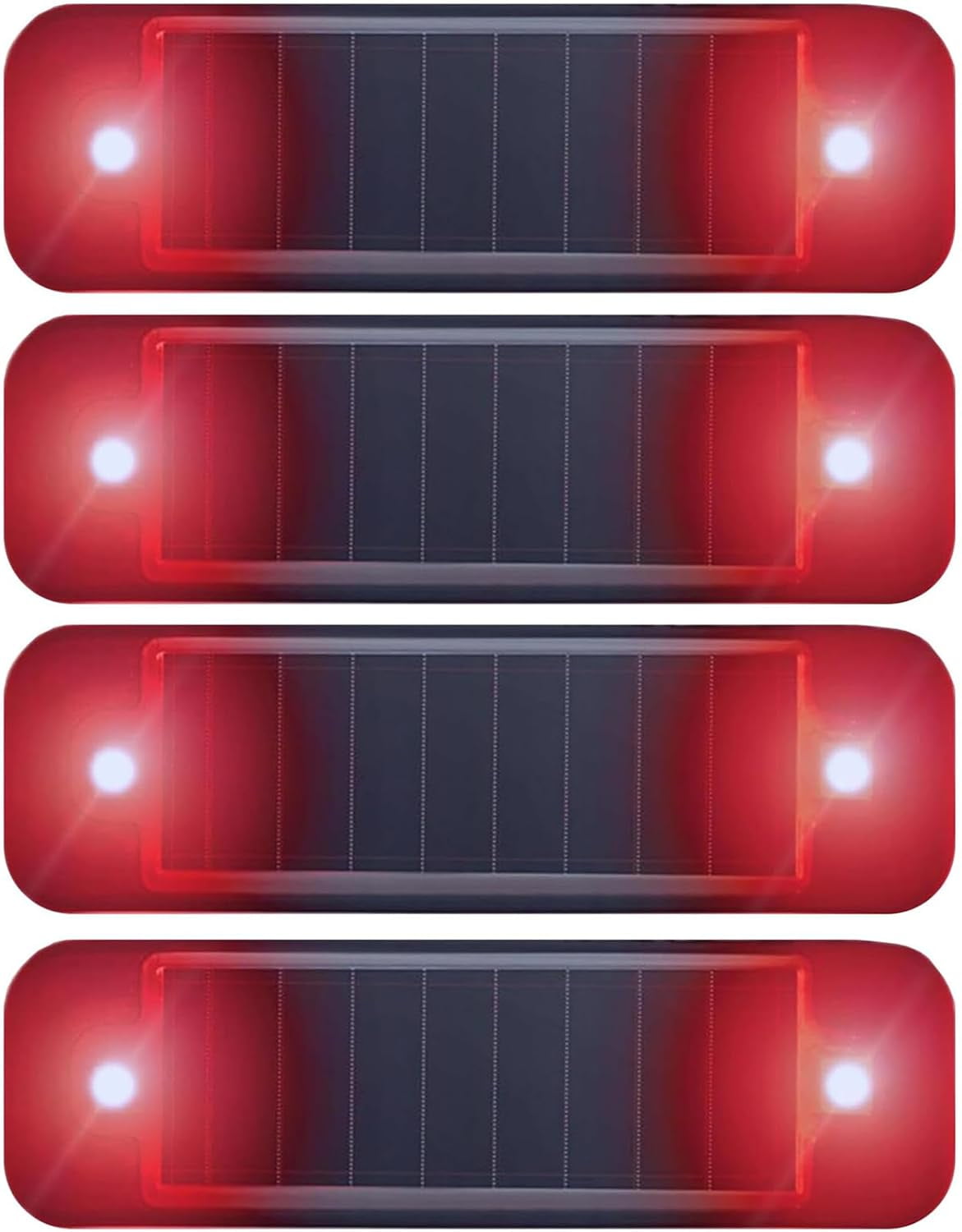 Solar Warning Light – 4 Pack LED Warning Light, Solar-Powered Anti ...