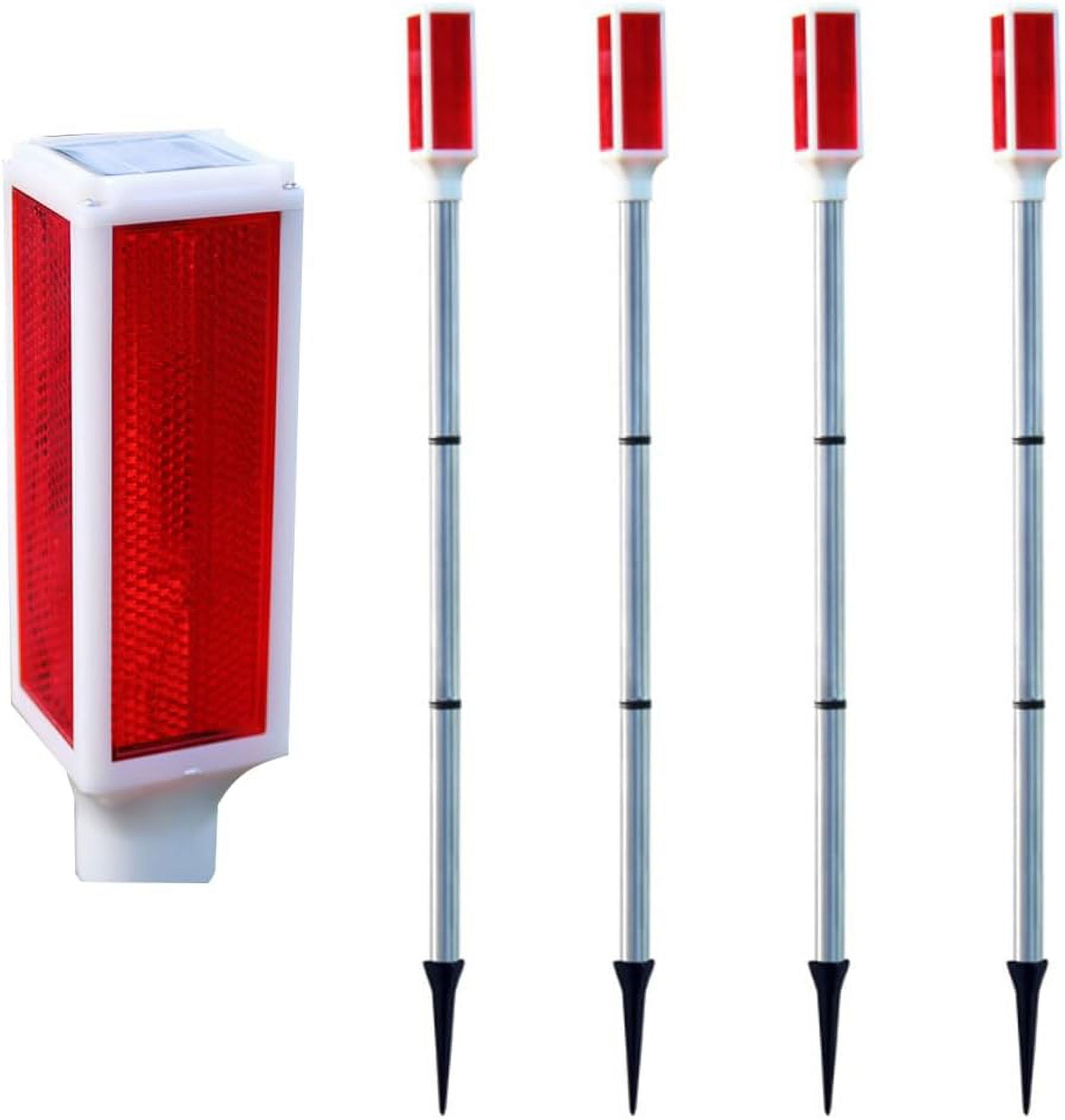 Solar Warning Light, LED Flashing Light 2 Lighting Modes Waterproof ...