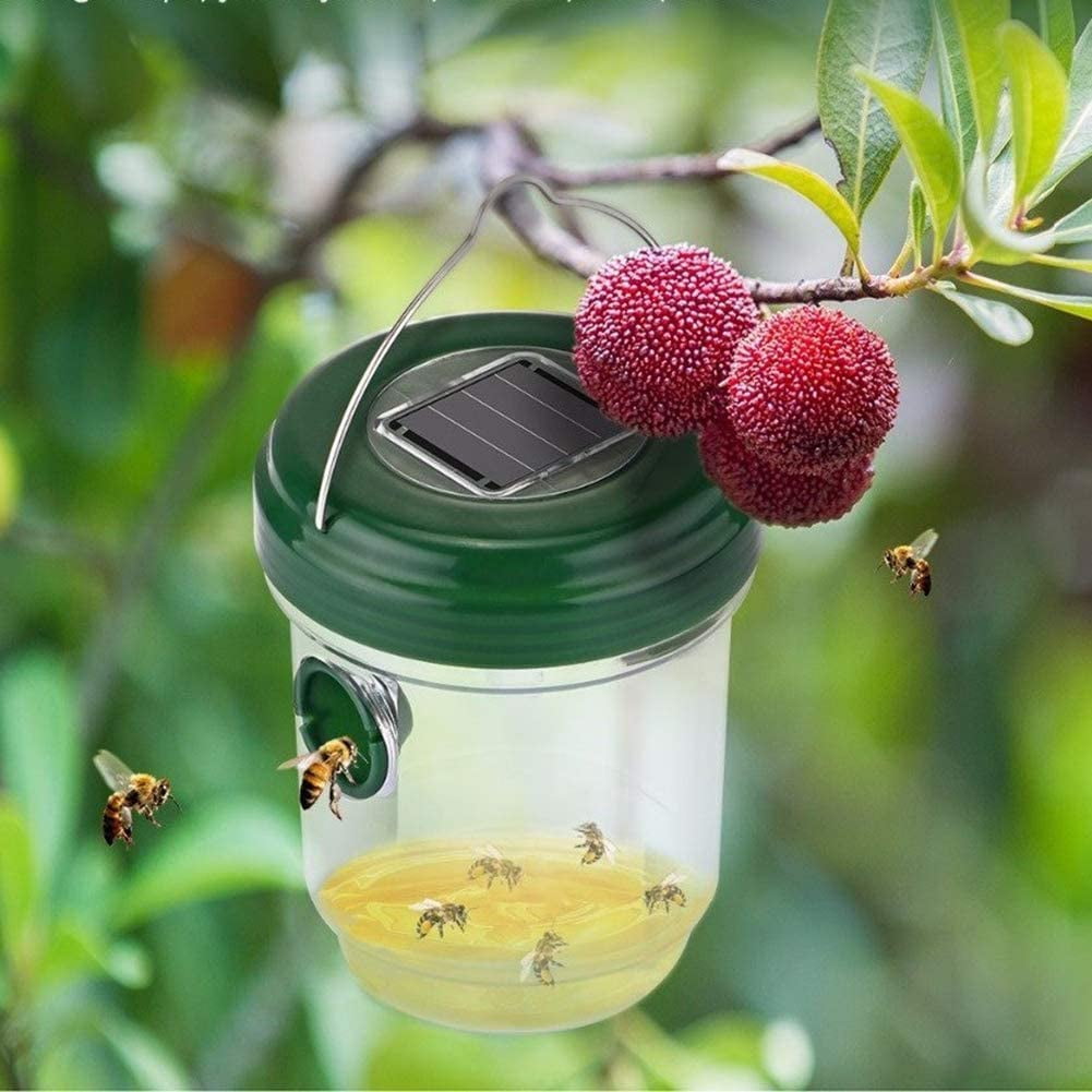 Solar Wasp Traps Outdoor Hanging, Carpenter Bee Trap for Outside Yellow ...