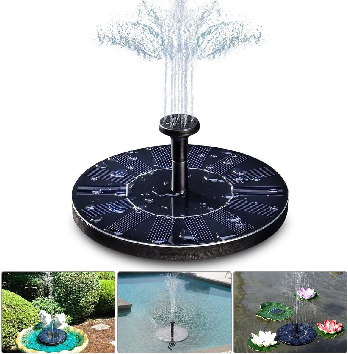 Solar Water Fountain, Eco-friendly Glass Solar Panels, Customizable ...