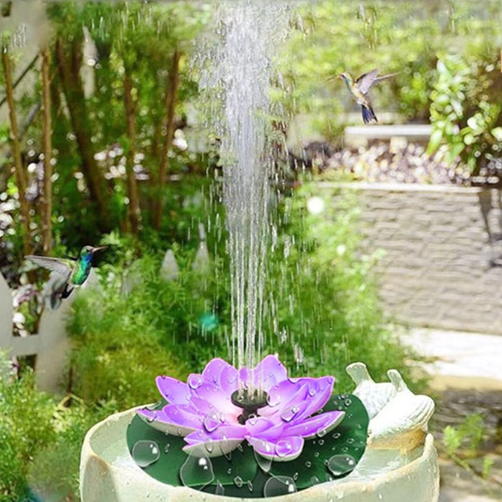 Solar Water Fountain with Lotus Leaf Solar Bird Bath Fountain Pump ...