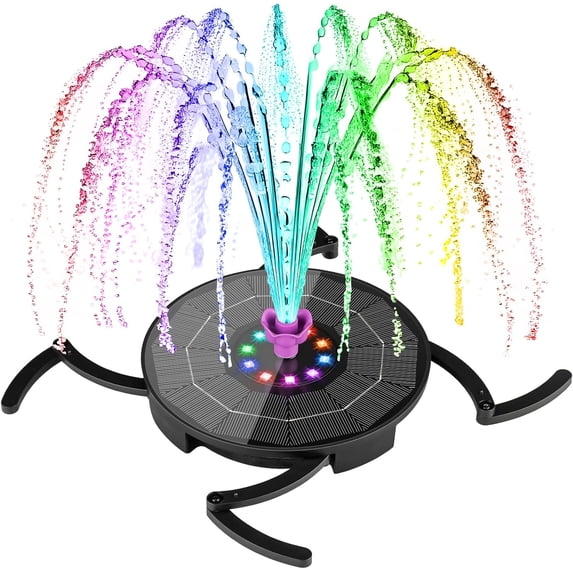Solar Water Fountain Pump with 3 Spray Height Adjustment, Upgrade Glass ...