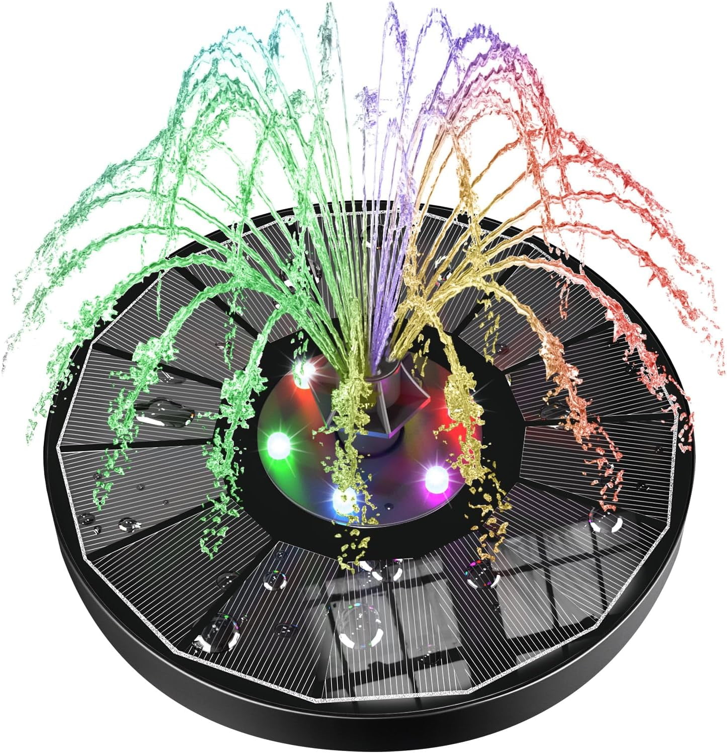 Solar Water Fountain Upgraded 100% Glass Panel, 3.5W Solar Powered ...