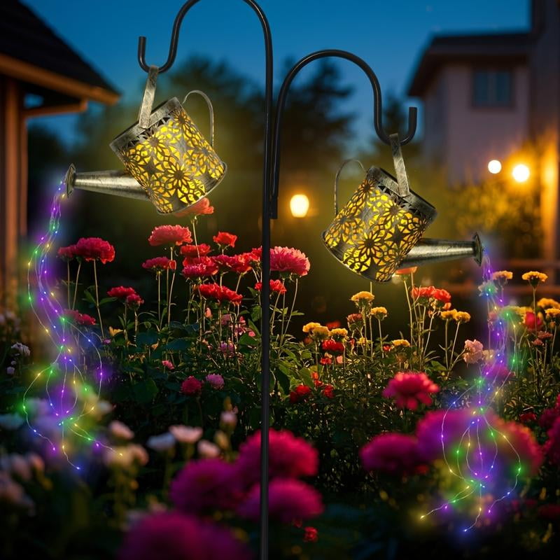 Solar Watering Can Lights Outdoor with 8 Multi-Color Changing Modes ...