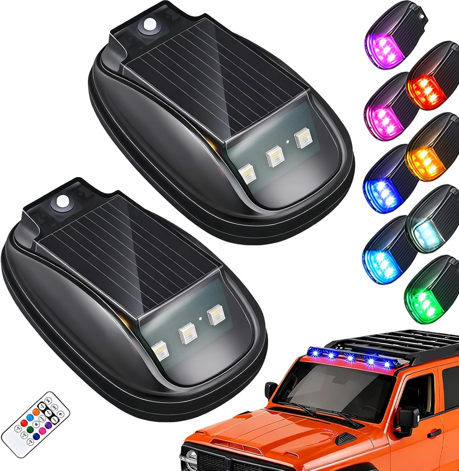 Solar Waterproof Cab Roof Lights with Remote Control, 2026 Upgrade ...