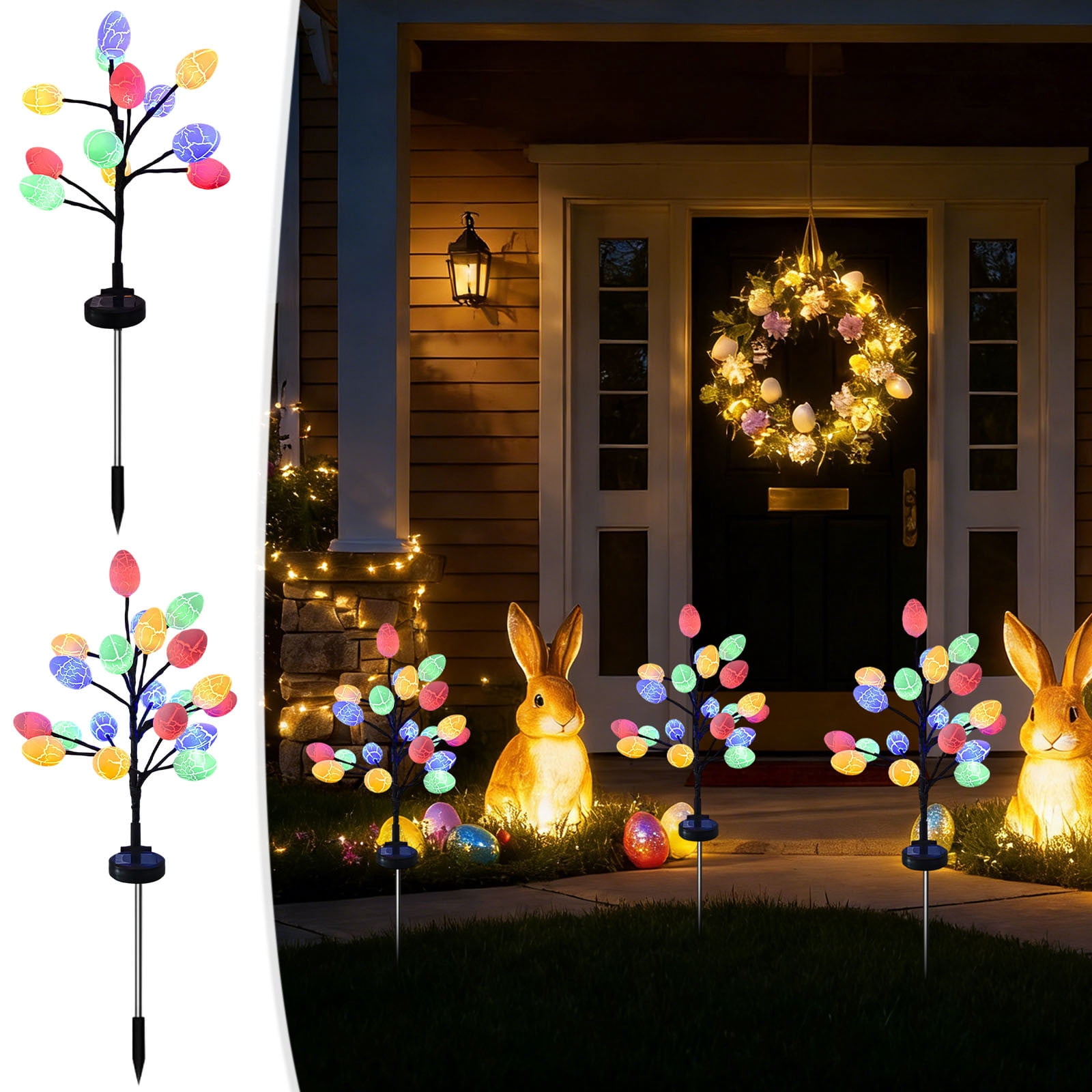Solar Waterproof Cracked Egg Yard Landscape Light, Outdoor Easter ...