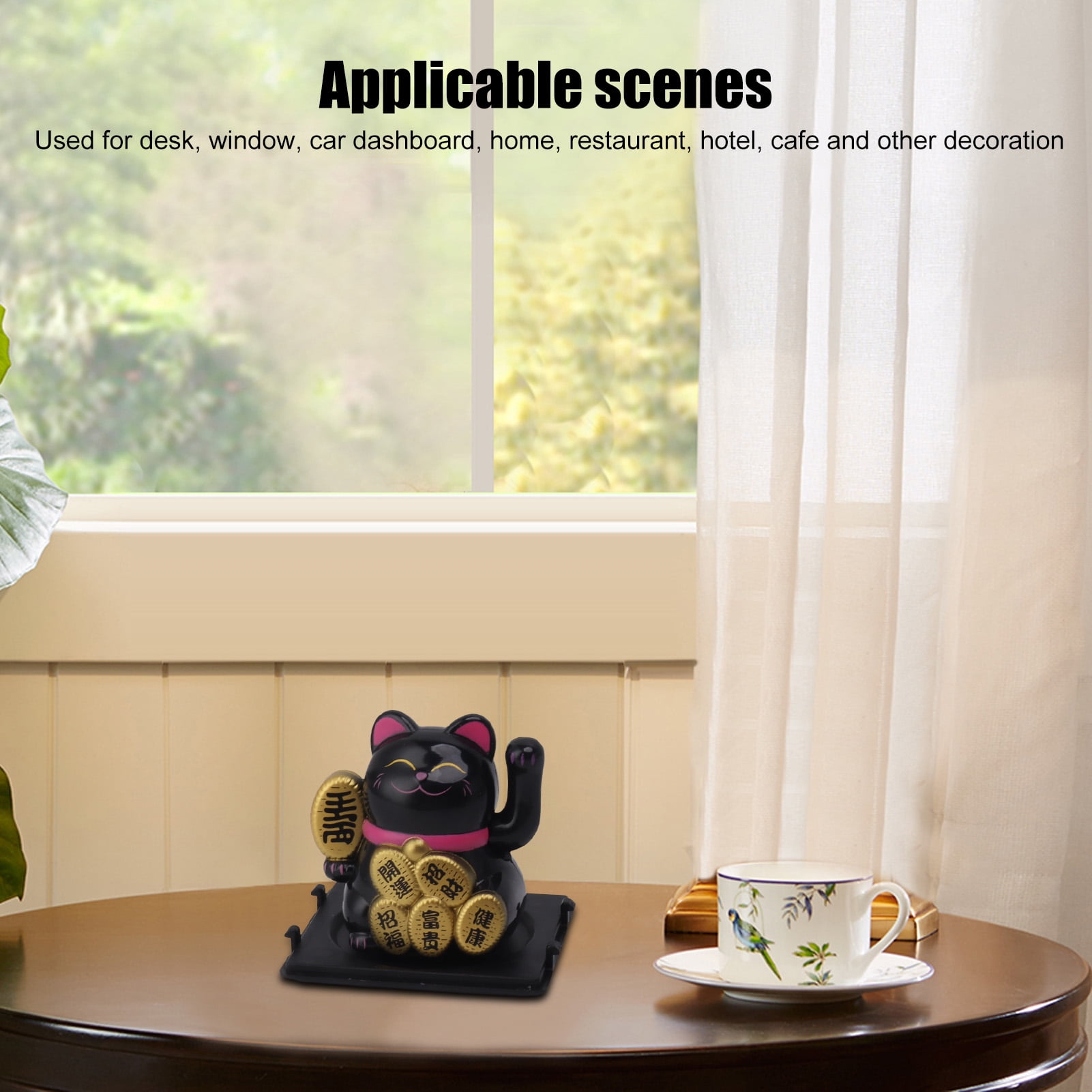 Solar Waving Cat, 2" Lucky Fortune Decor For Home Car, Energy Saving ...