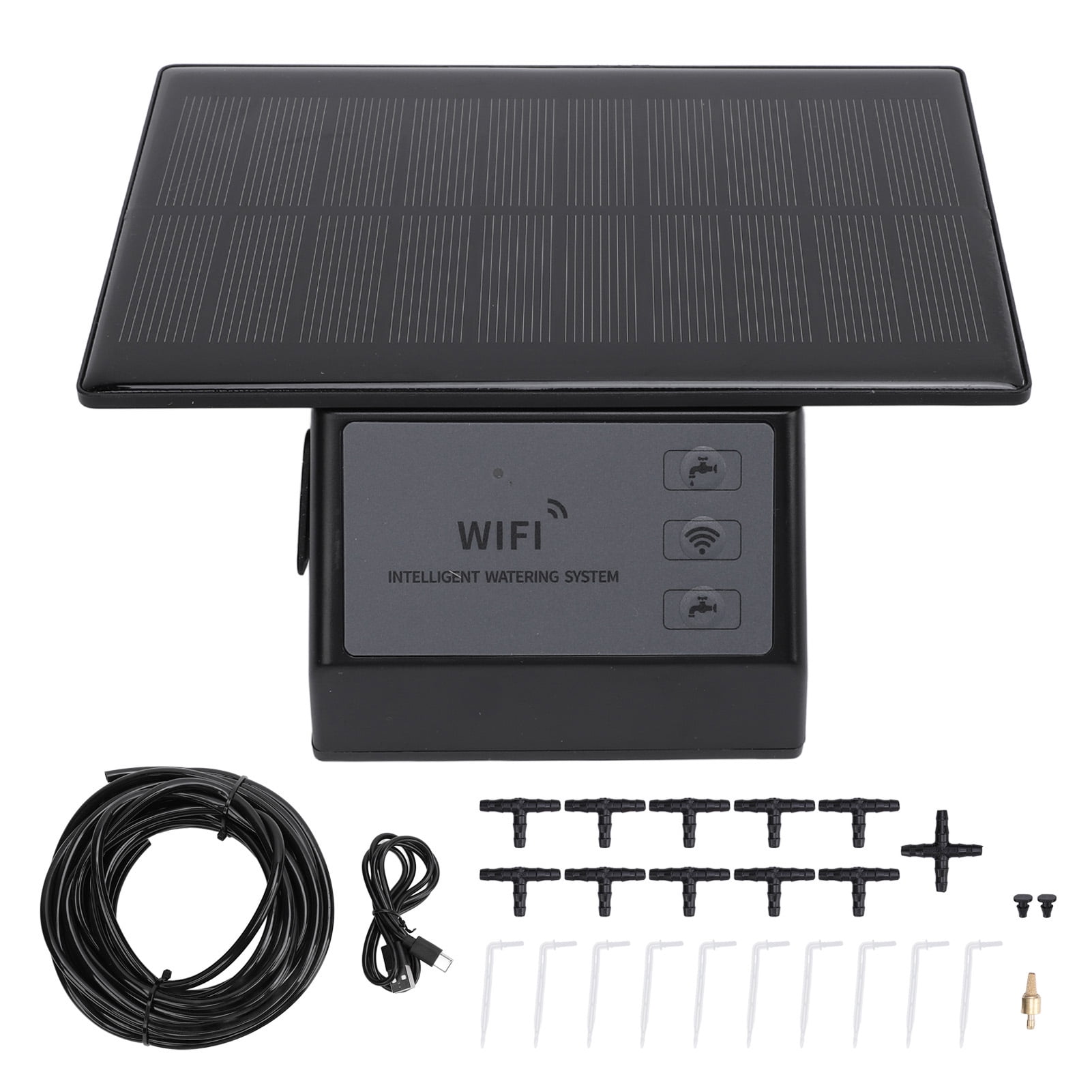 Solar WiFi Automatic Drip Irrigation Kit 2000mAh Battery APP Control ...