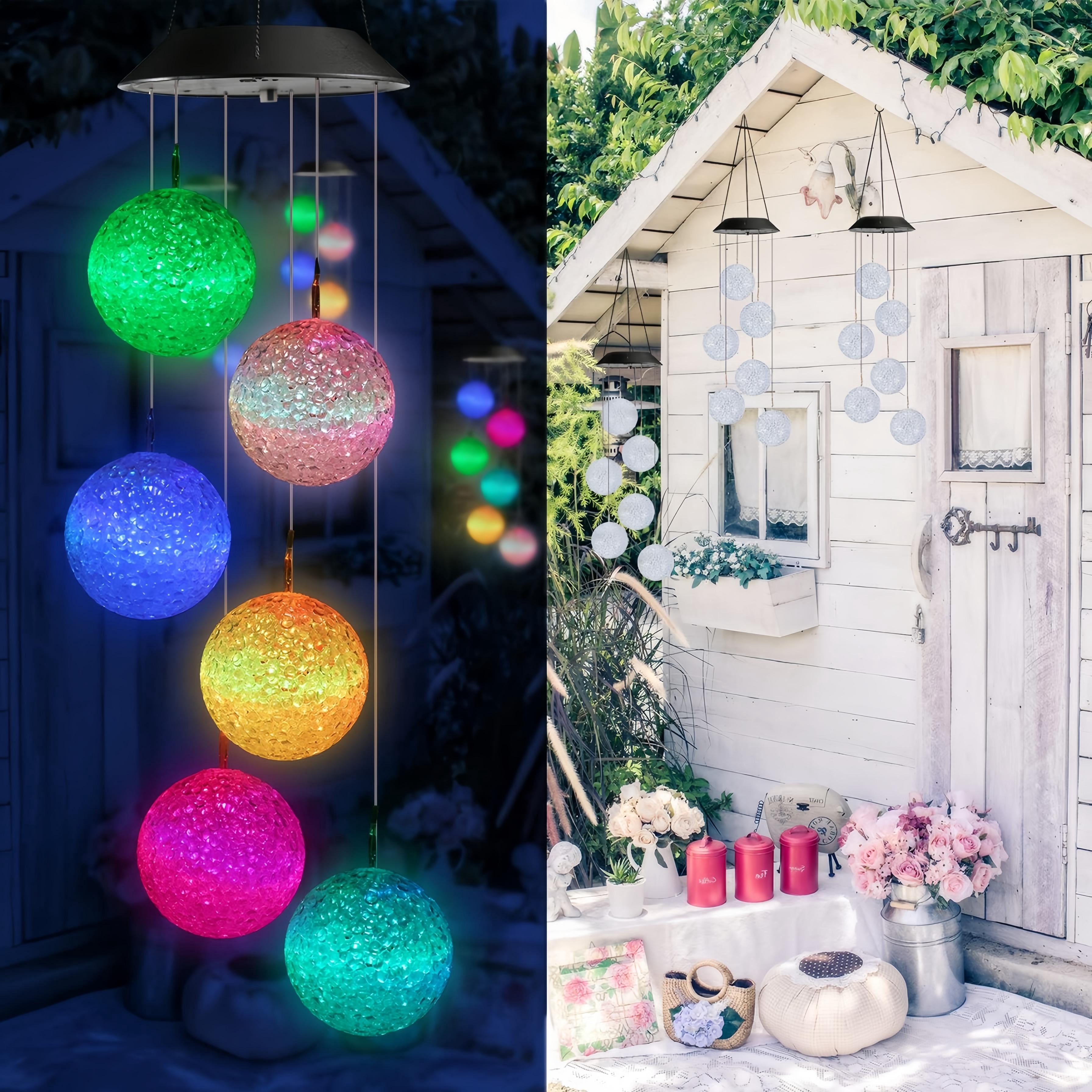 Solar Wind Chime, Color Changing Ball Wind Chimes, LED Decorative ...