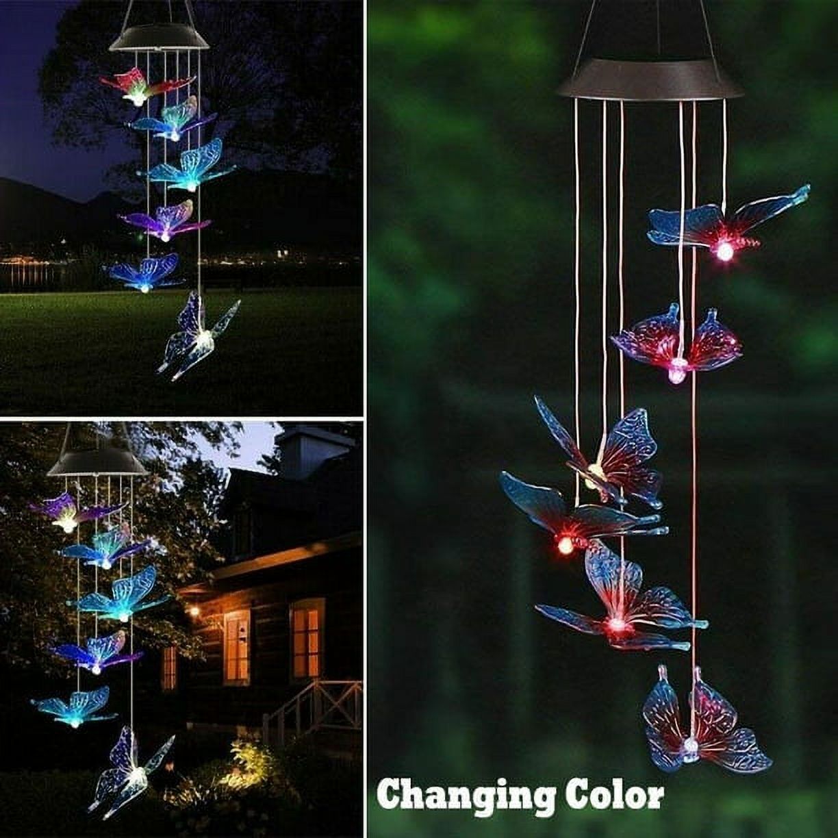 Solar Wind Chime Light, Color Changing Solar Powered LED Wind Chime ...