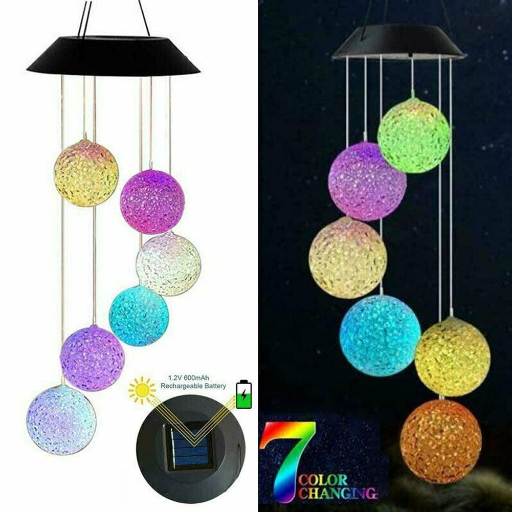 Solar Wind Chime Light, Solar Powered Color Changing LED Hanging Mobile ...
