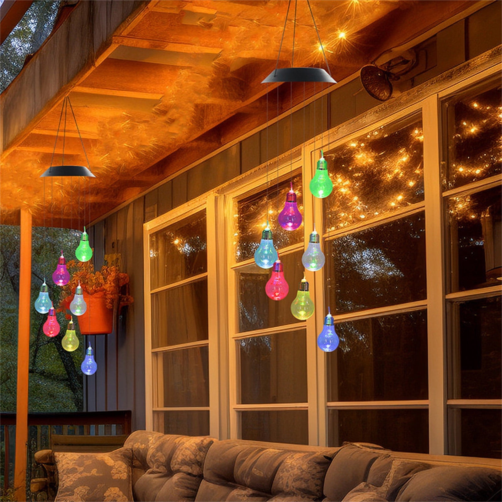 Solar Wind Chime Lights, 8 Color Gradient Changing Outdoor Hanging ...