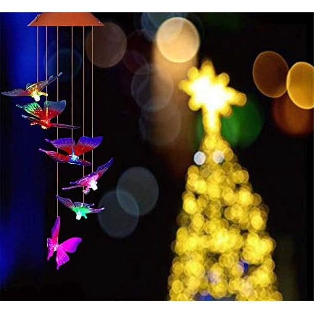 Solar Wind Chime Outdoor LED Color Changing Solar Lights Romantic Décor ...
