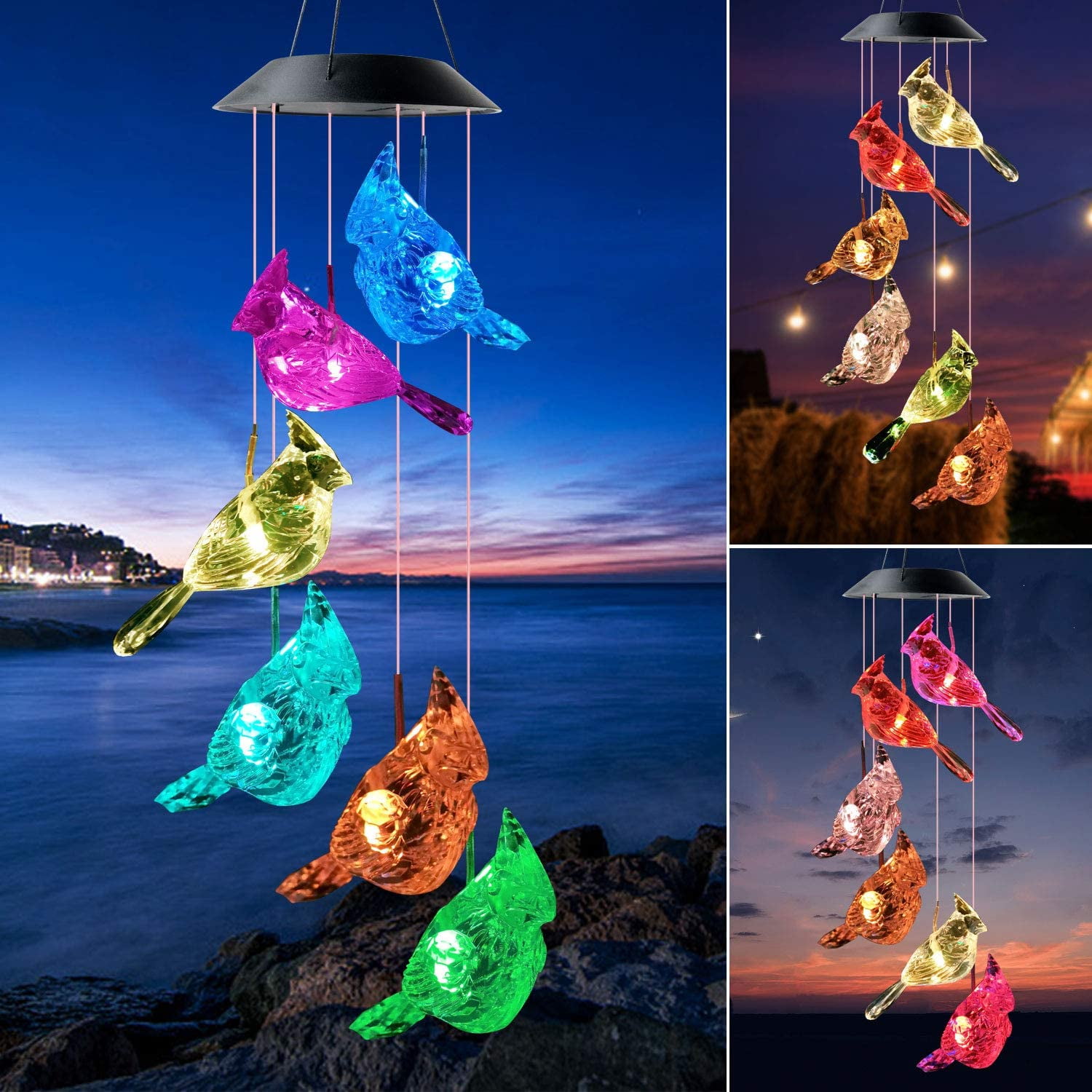Solar Wind Chimes，Kyoryuger Solar hummingbird hanging Wind Chimes ...
