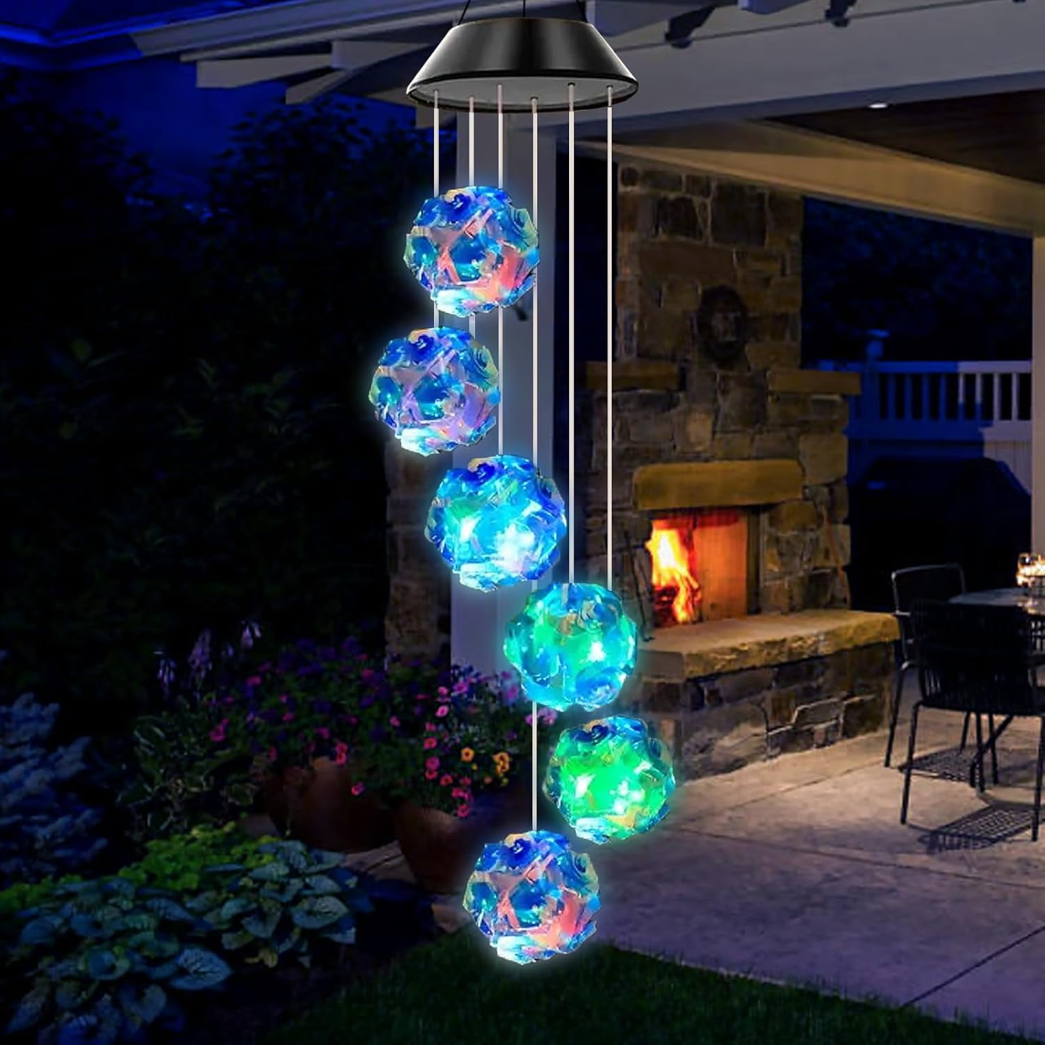 Solar Wind Chimes Outdoor, 7 Color Changing Wind Chimes Outdoor Garden ...