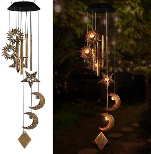 Solar Wind Chimes for Outside,Sun and Moon Wind Chime for Outside ...