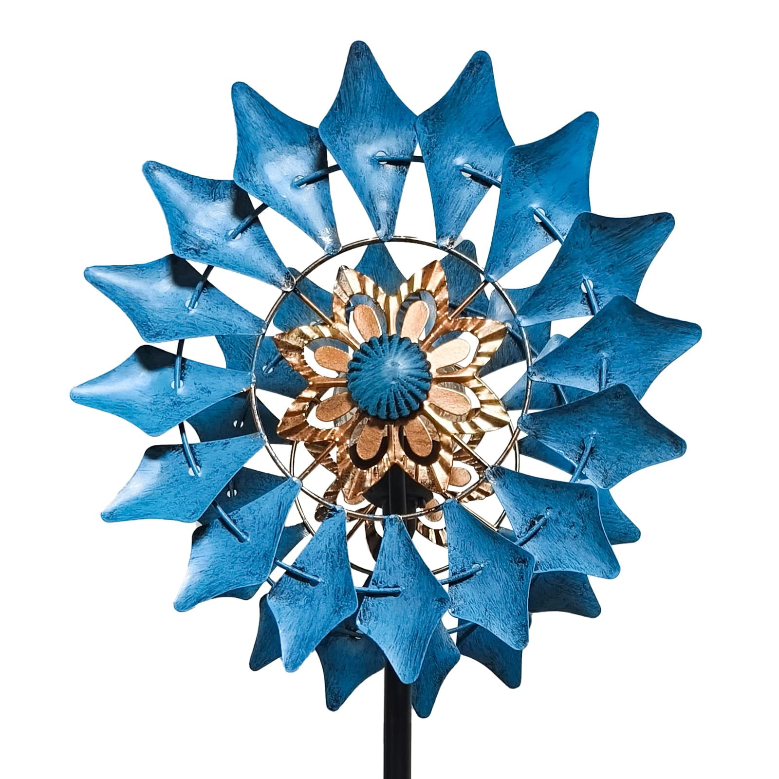 Solar Wind Spinner, Waterproof MMF7 Outdoor Metal Wind Sculpture for ...