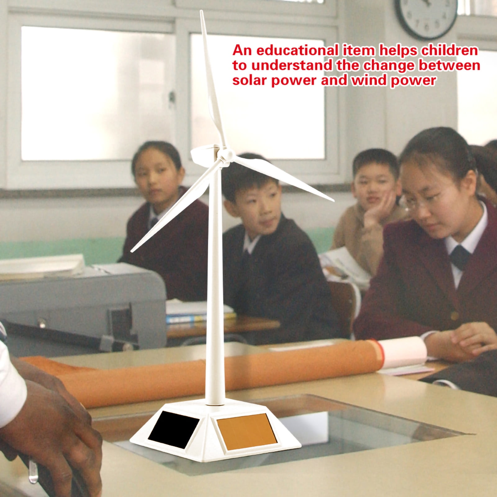Solar Windmill Model, Educational Toy For Kids Desk Decor, Powered By ...