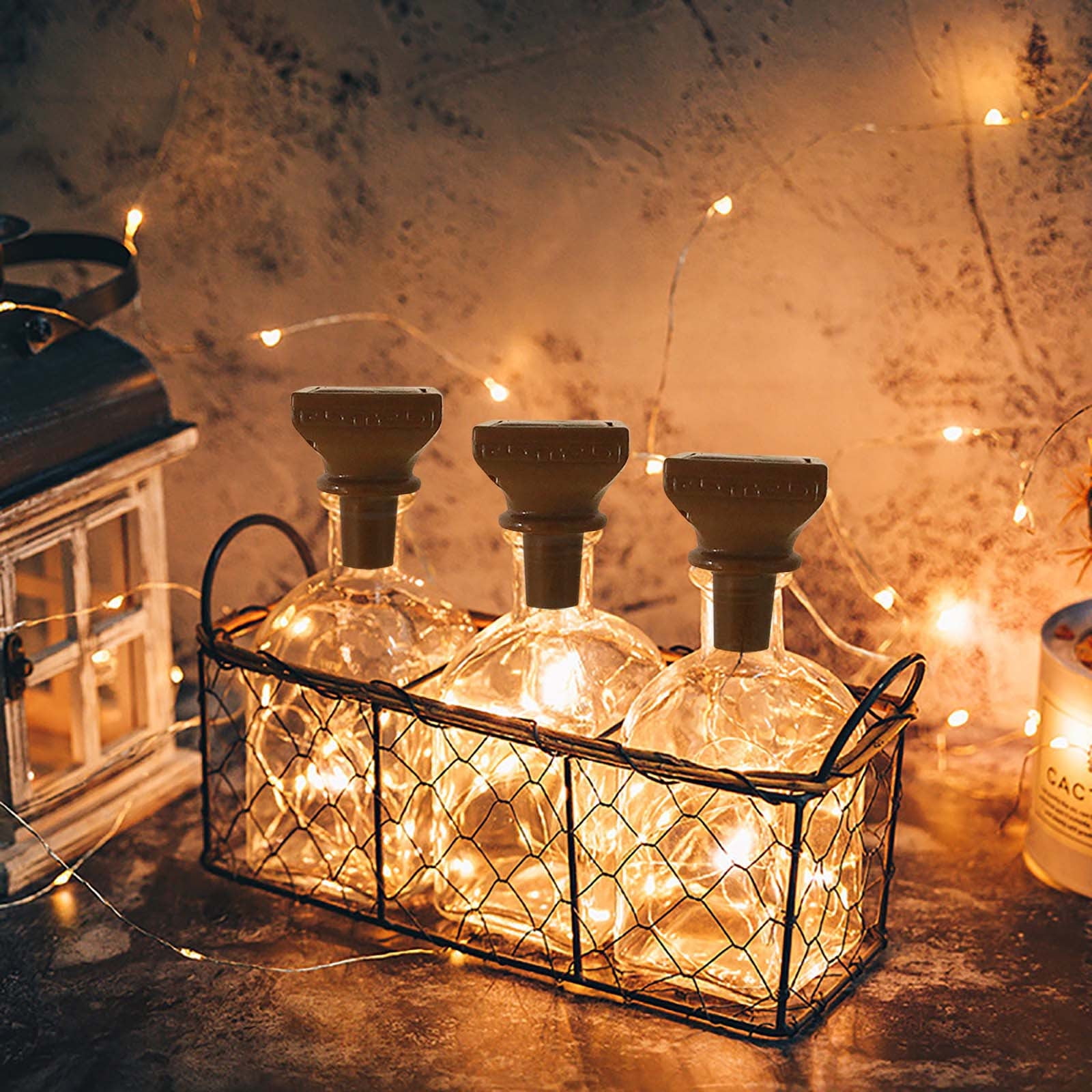Solar Wine Bottle Cork String Lights | Solar Powered LED | Waterproof ...