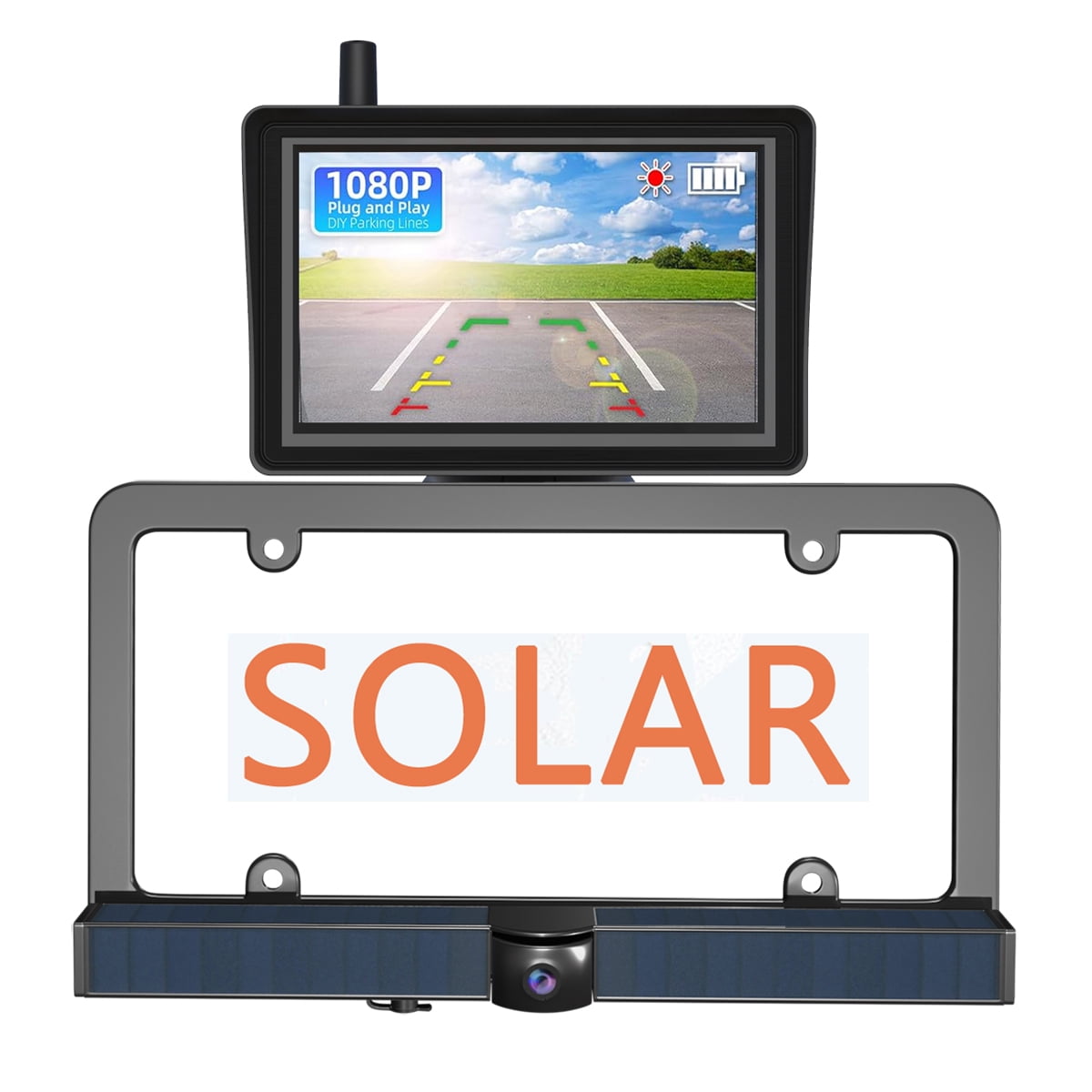 Solar Wireless Backup Camera with Enhanced IR Night Vision, 4.3" HD ...