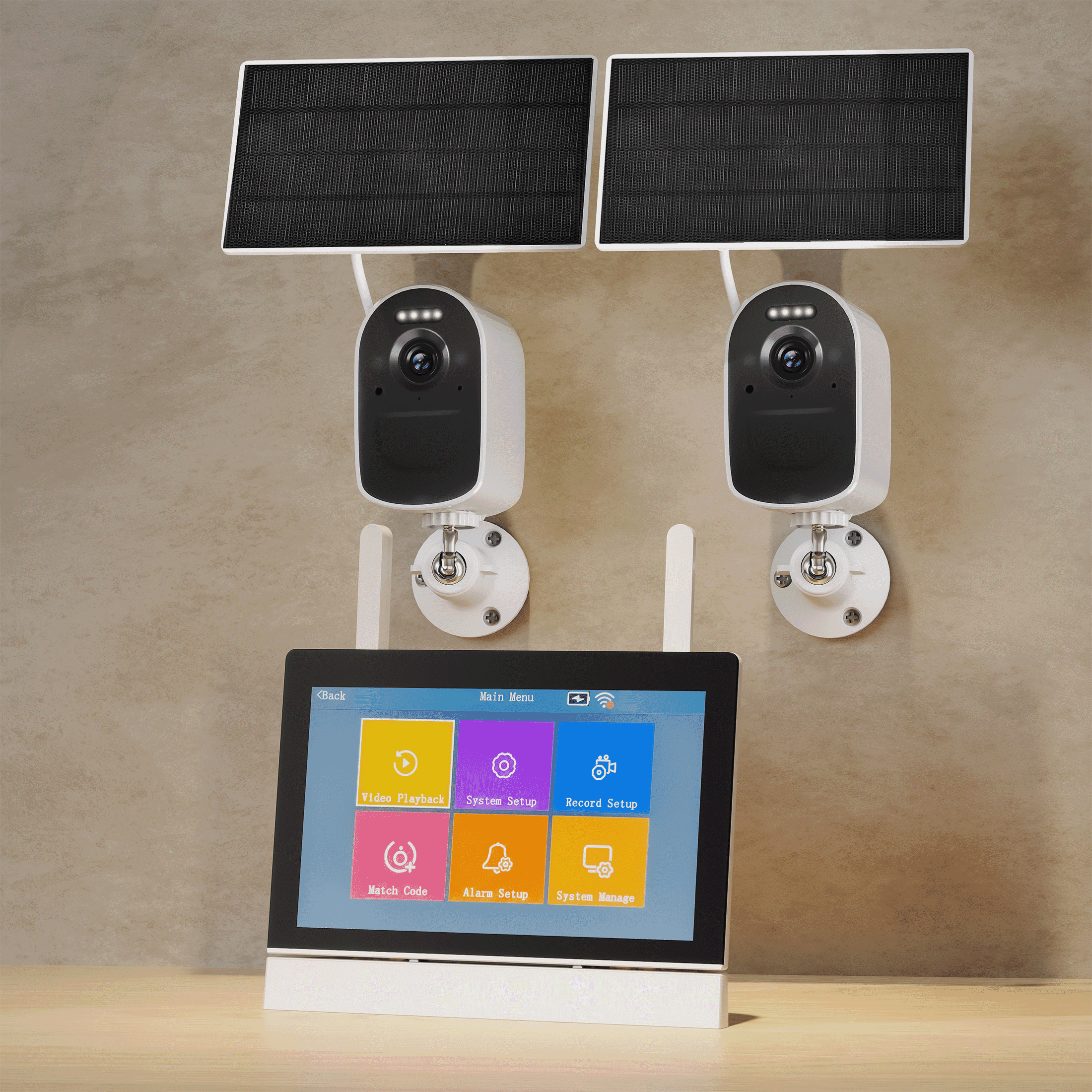 Solar Wireless Security Camera System, 2-Camera Kit with 2.5K 4MP Color ...