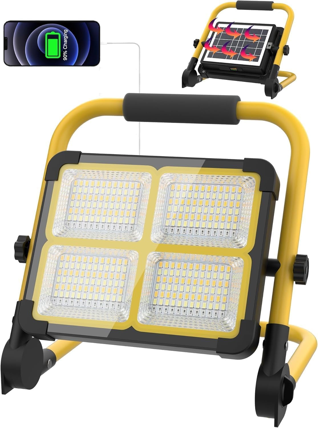 Solar Work Light Rechargeable Spotlight with Stand, MASMEJOR ...