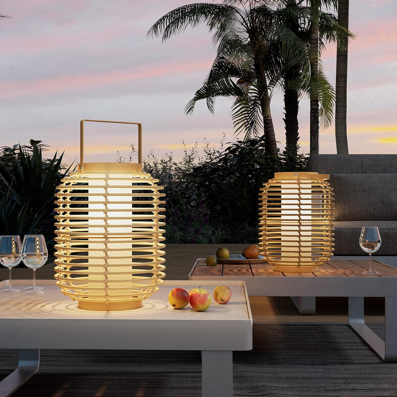 Solar Yard Outdoor Austin Solar Powered Floor Lamp Set of 2, 14-inch ...