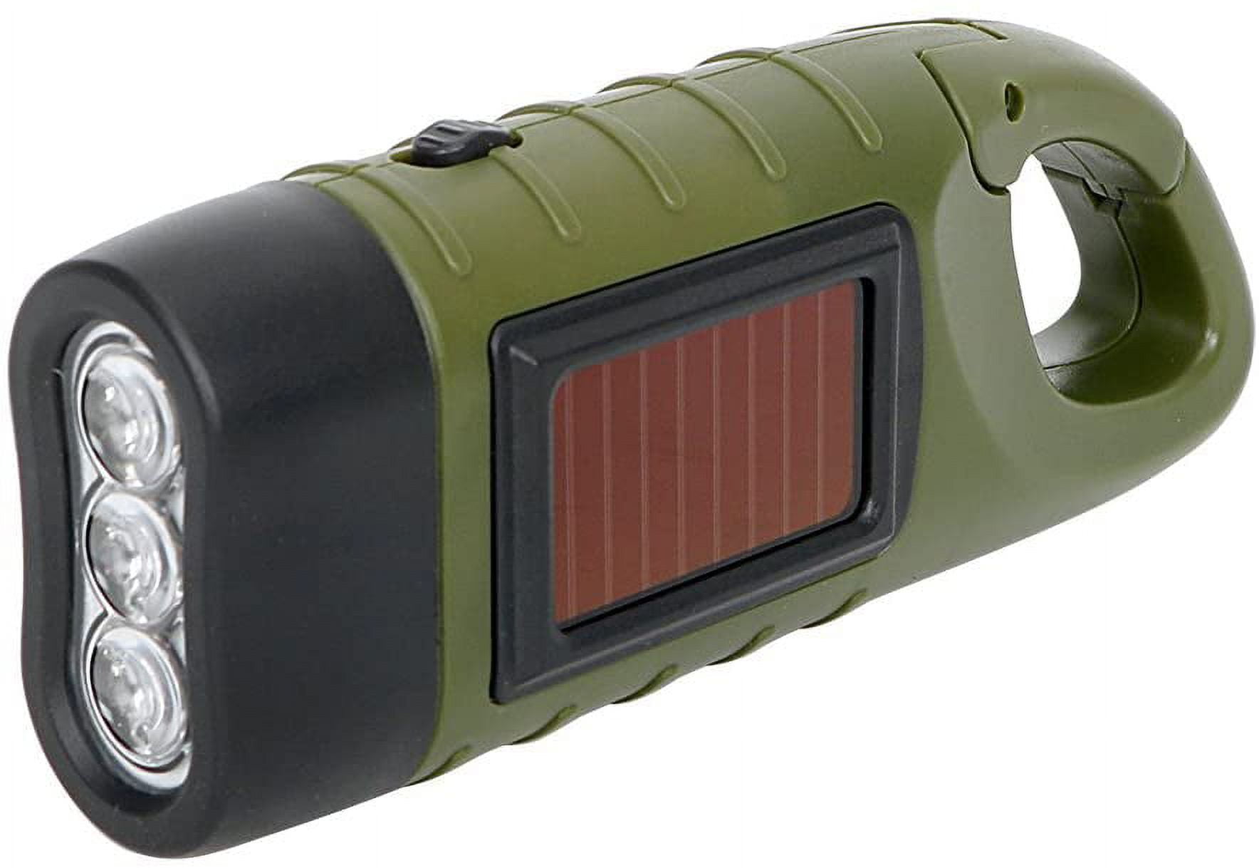 Solar and Hand Crank Charging LED Flashlight, Outdoor Emergency Light ...